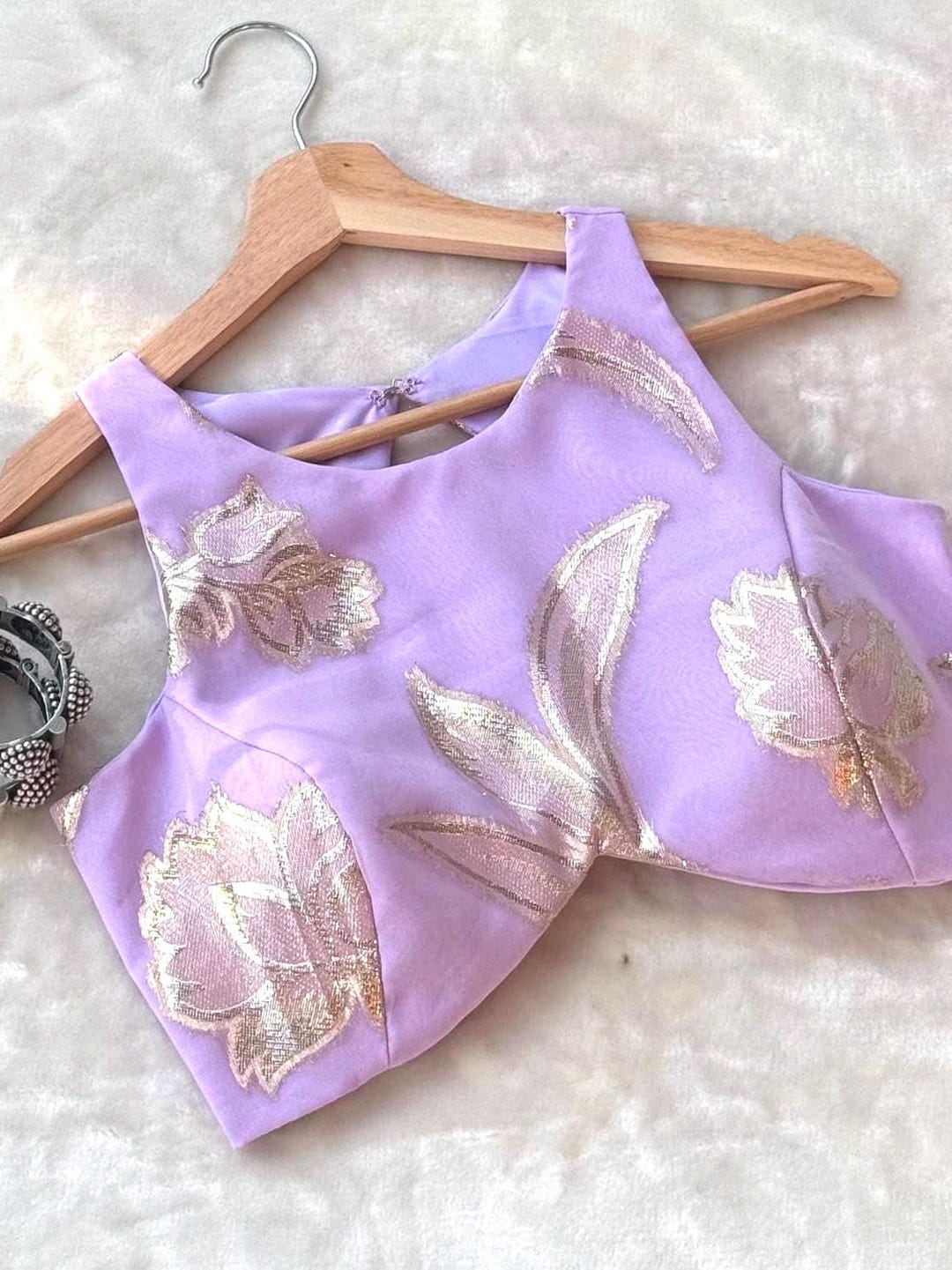 Lavender Designer Stylist Saree/lehnga Choli Blouse: Lavender and ...