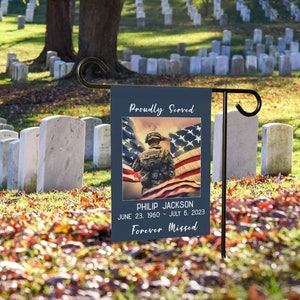 Military Memory Flag Army Memorial Veteran Remembrance Custom - Etsy