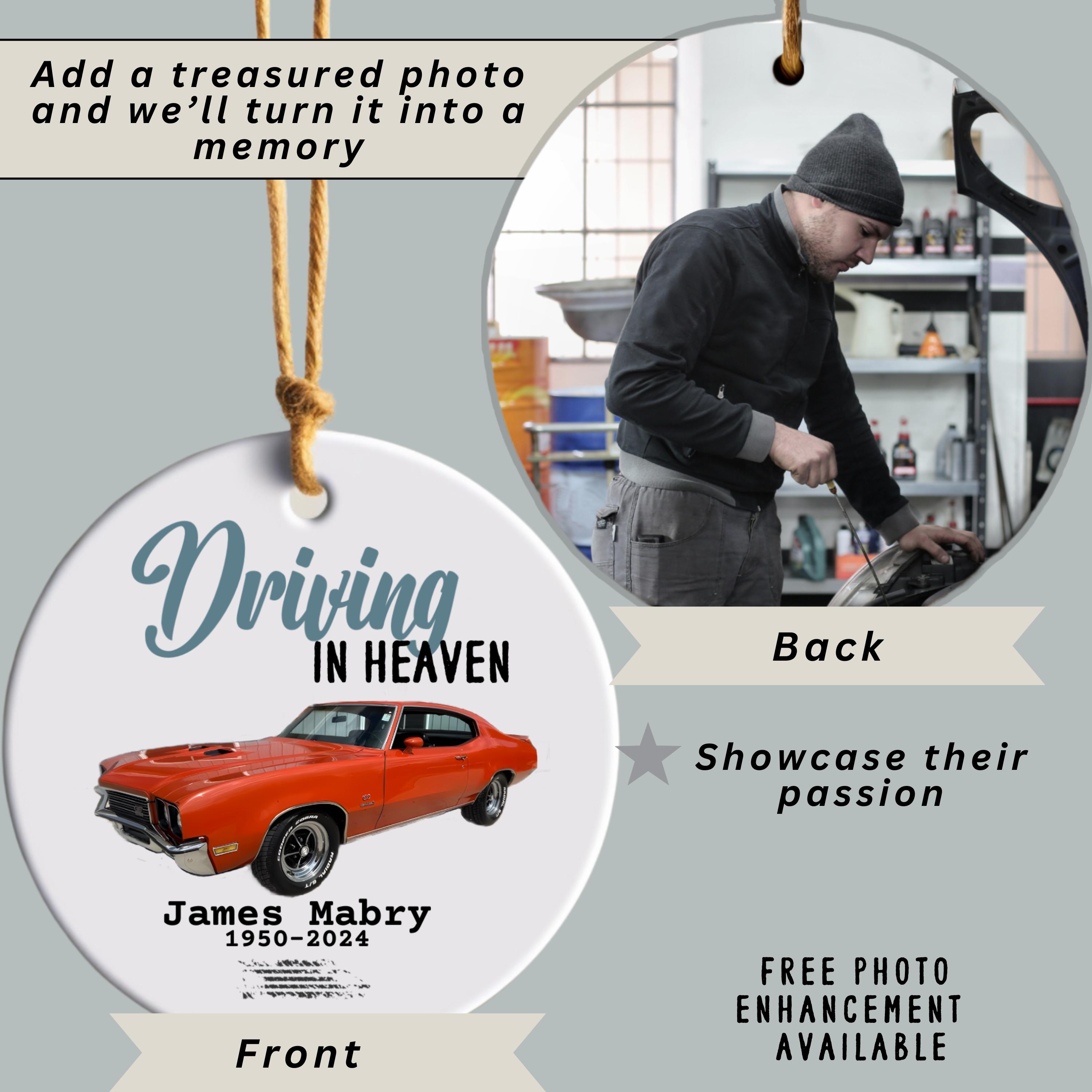 Memorial Gift Loss of Dad Vintage Car Memorial Ornament Car Collector ...
