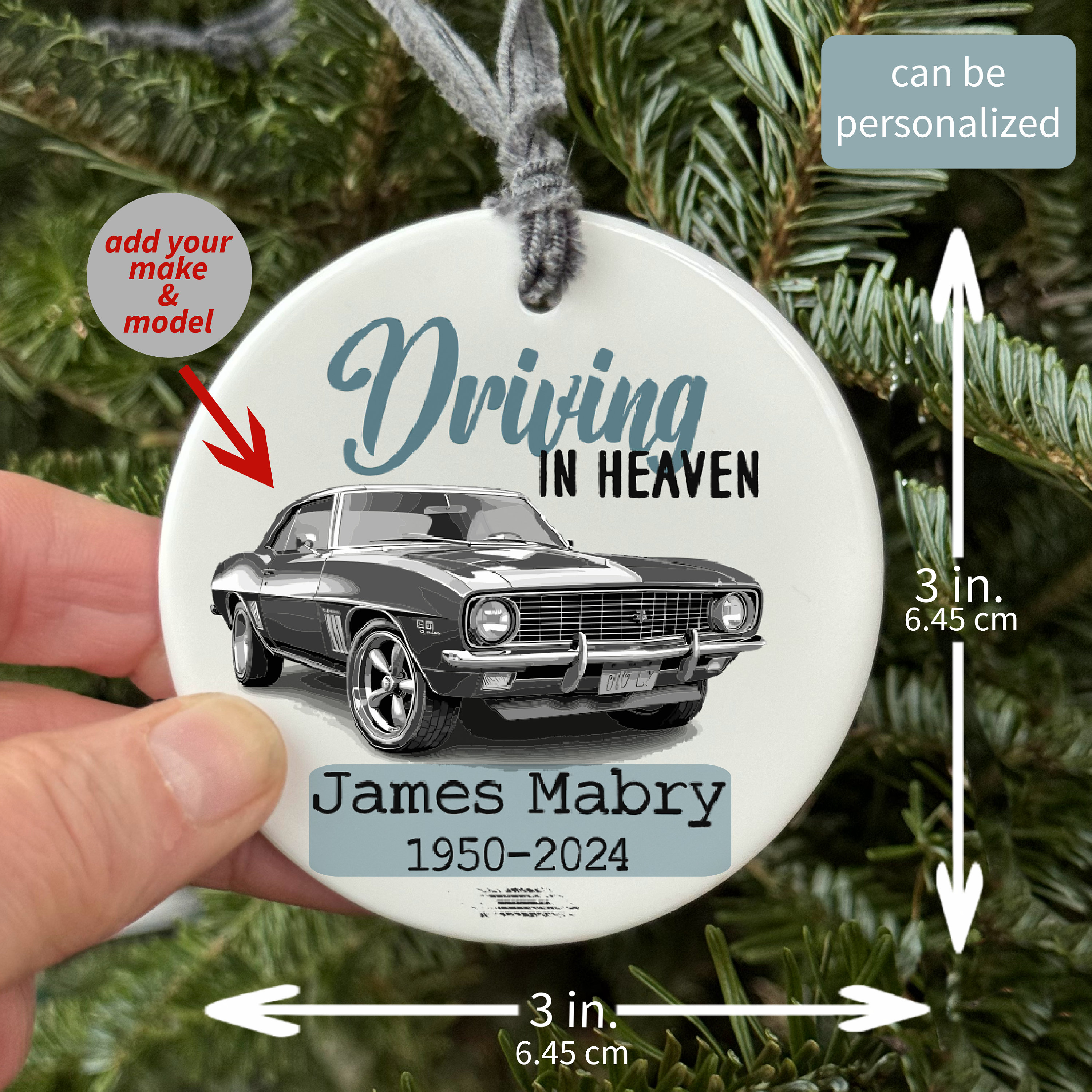 Car Collector Custom Memorial Gift Loss of Dad Vintage Car Sympathy ...
