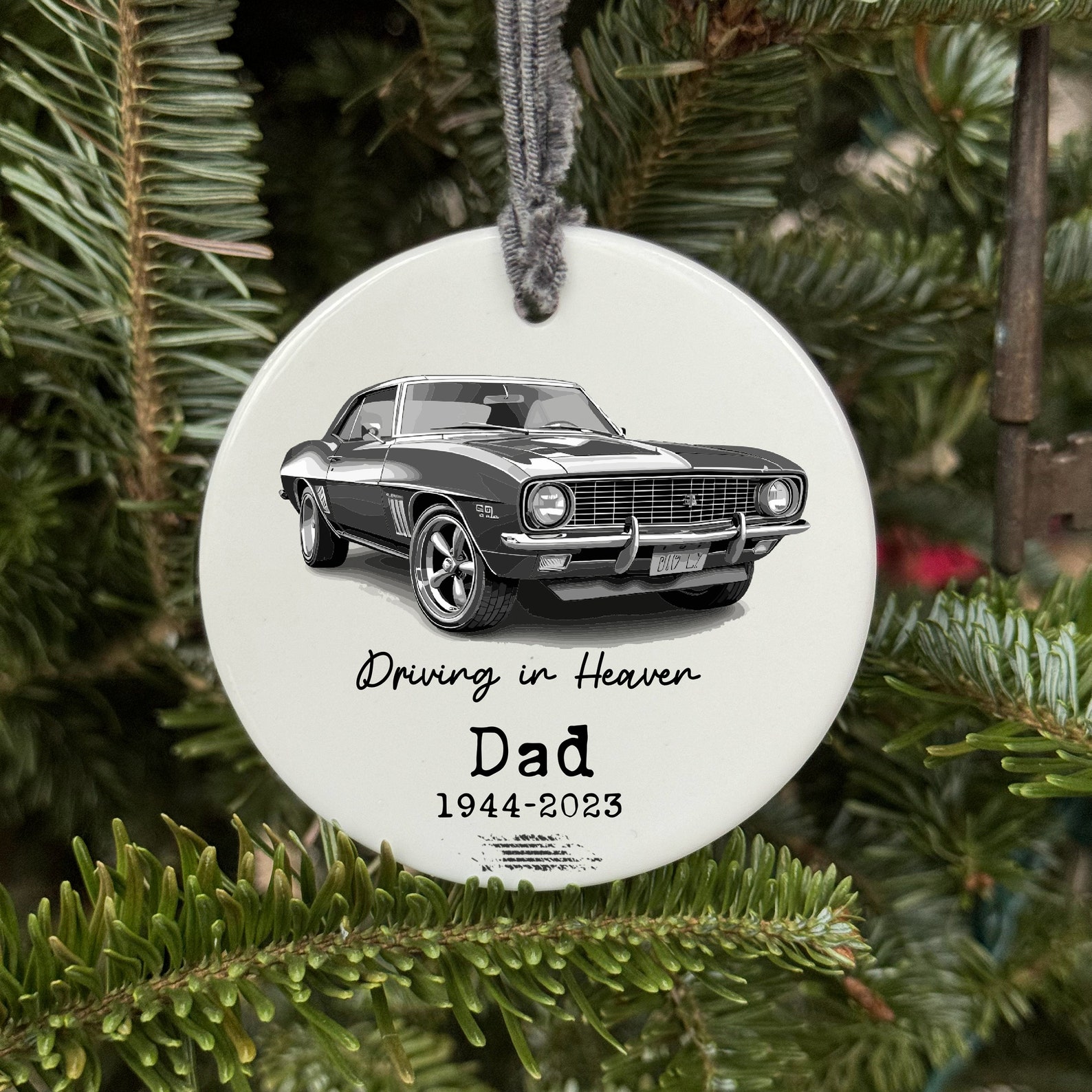 Memorial Gift Loss of Dad Vintage Car Memorial Ornament Car Collector ...