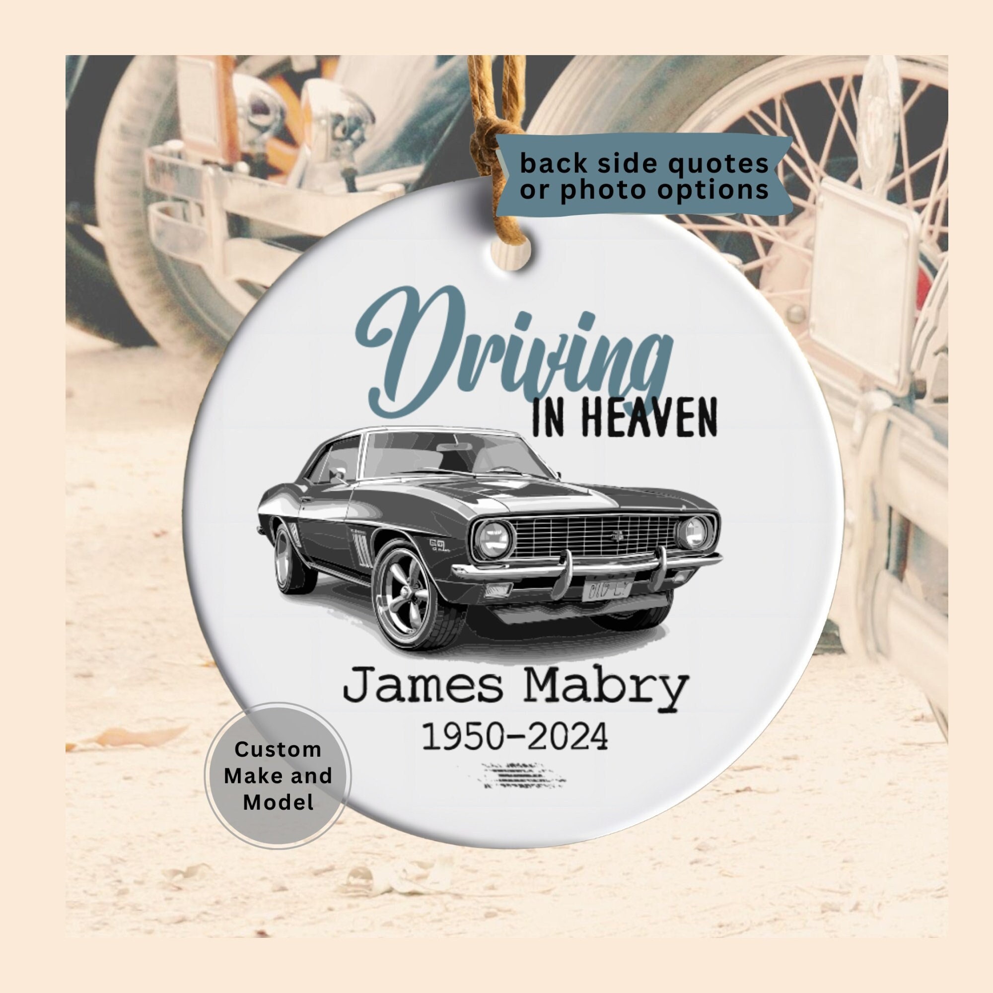 Car Collector Custom Memorial Gift Loss of Dad Vintage Car Sympathy ...