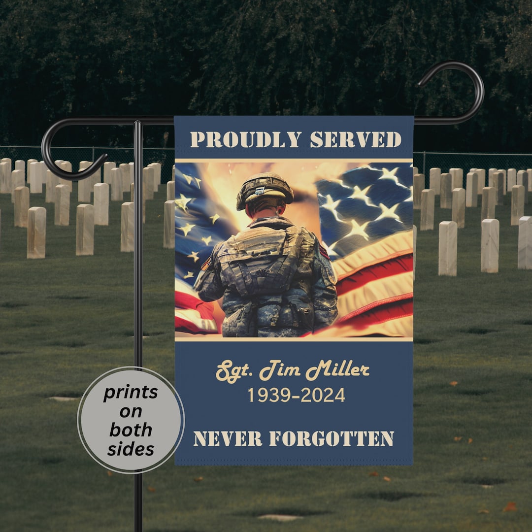Veteran Memory Flag Army Military Remembrance Customizable Memorial ...