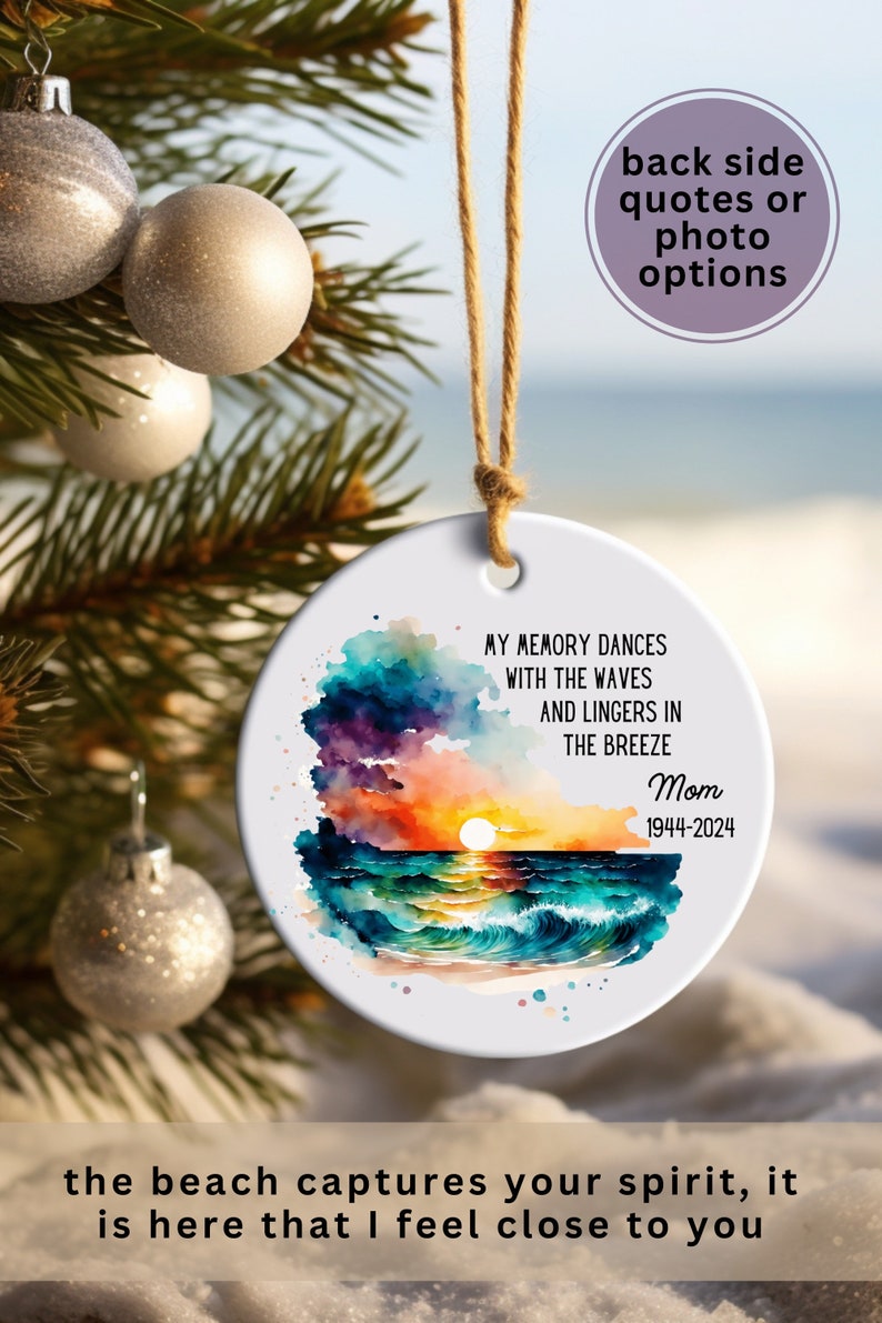 Memorial Gift Beach Memories of Mother Father Custom Photo Memory ...