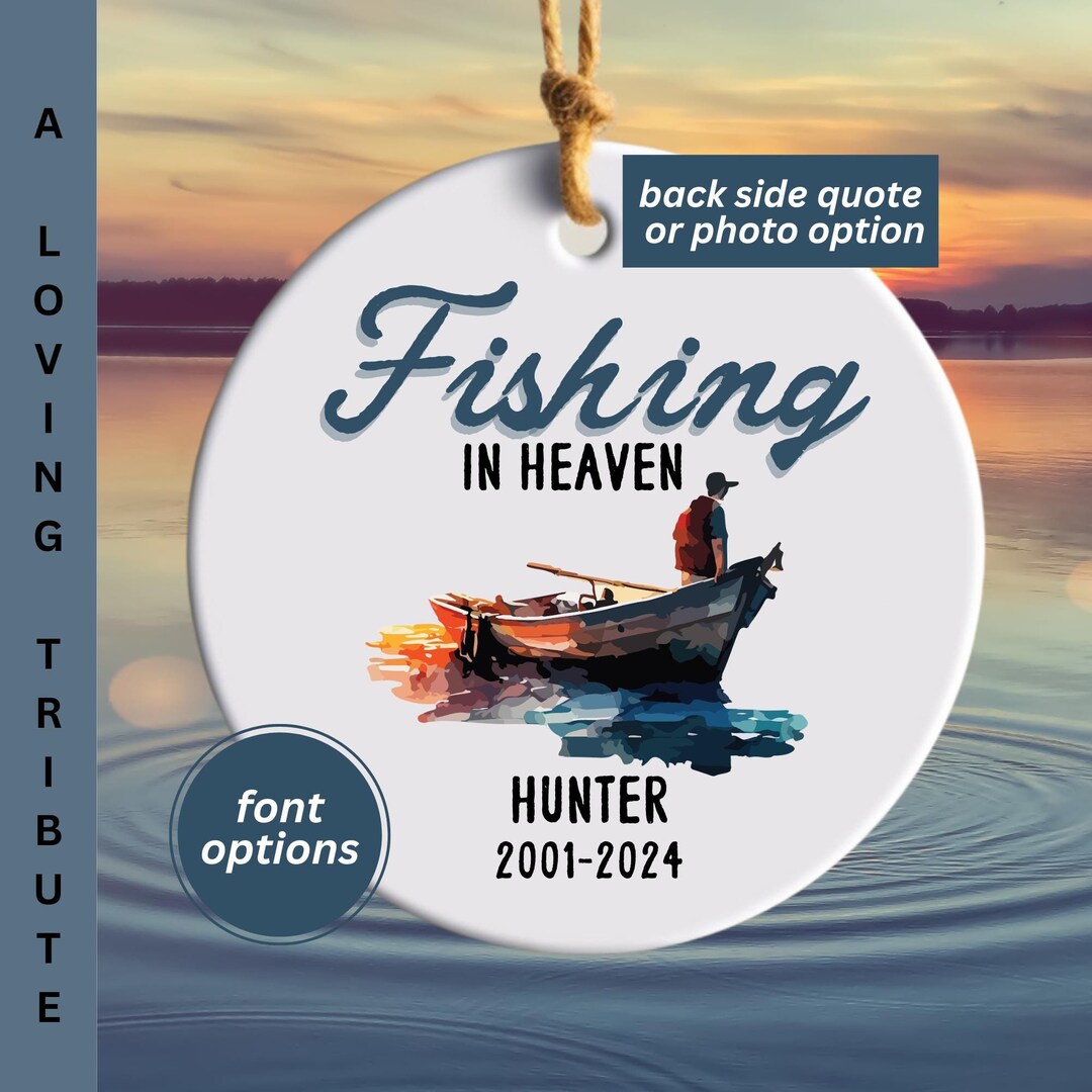 Fishing Memory Gift Idea Loss of Child for Father Fishing in Heaven ...