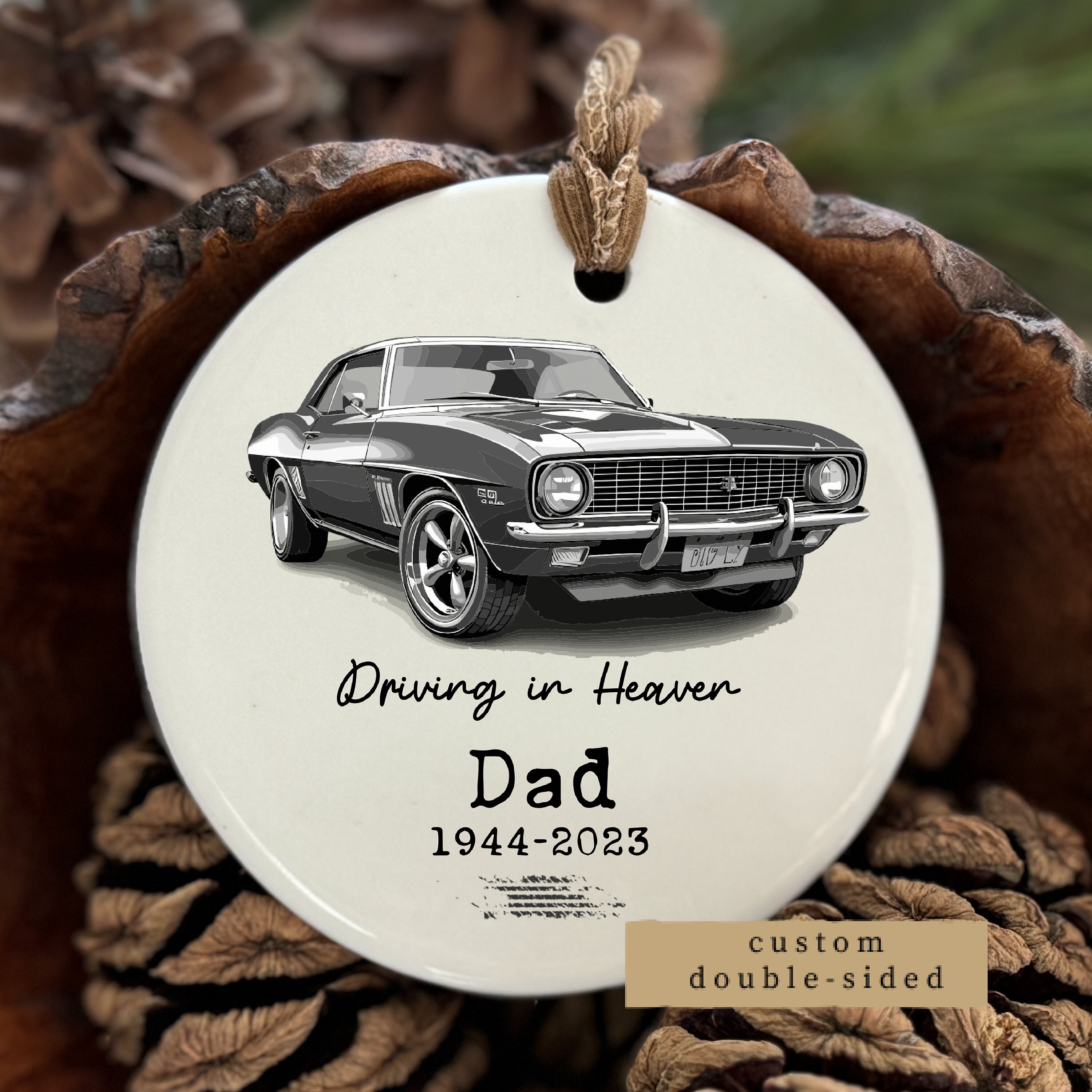 Memorial Gift Loss of Dad Vintage Car Memorial Ornament Car Collector ...
