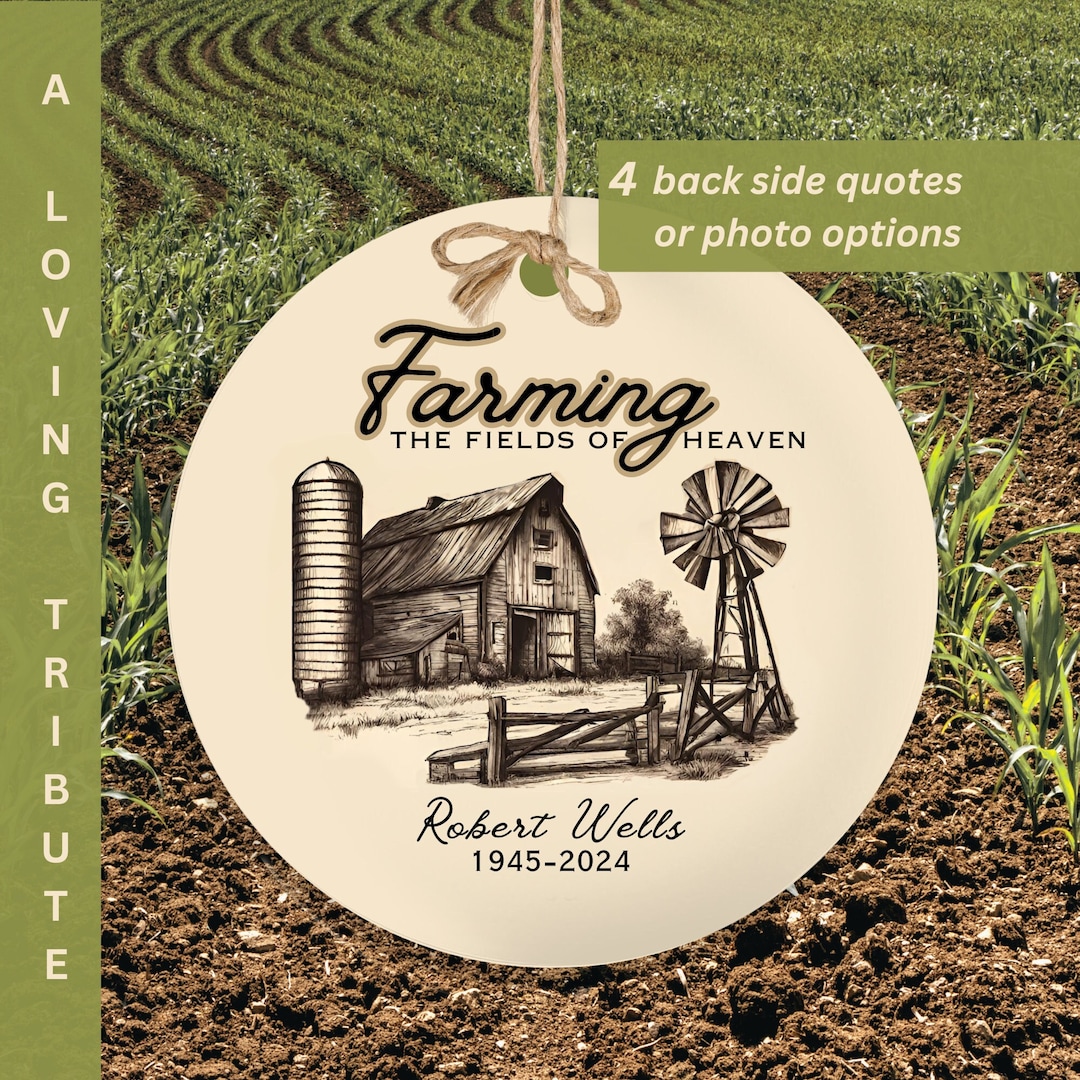 Loss of Father Memorial Farming Ornament Gift Idea Grandfather ...