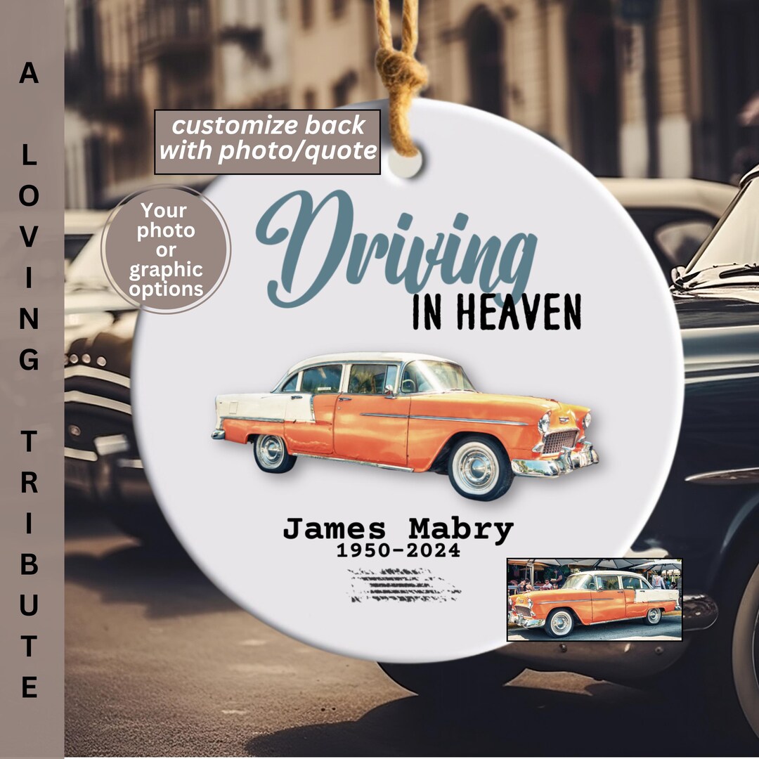 Car Collector Custom Photo Memorial Gift Idea Vintage Car Sympathy ...