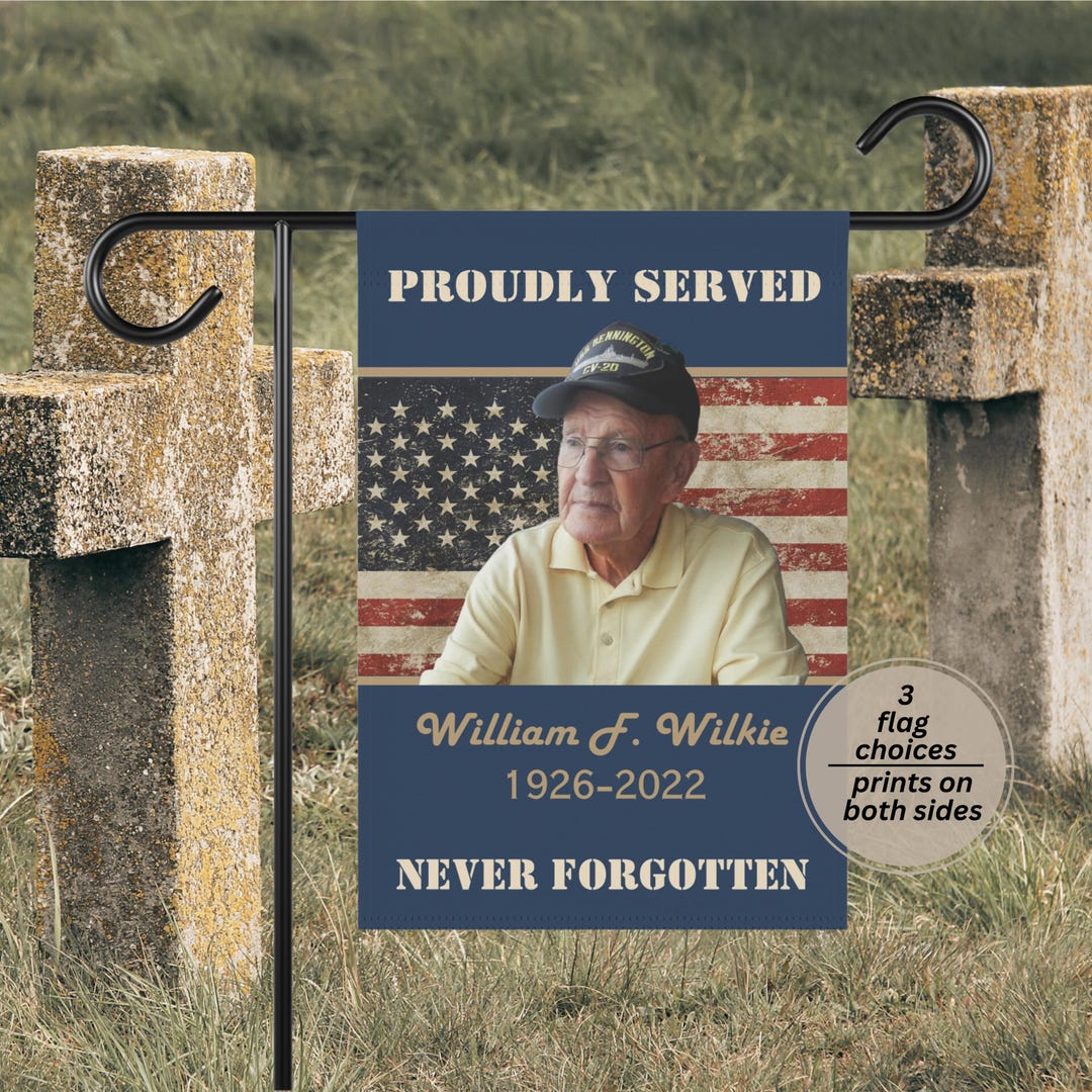 Military Memory Flag Customizable Memorial Tribute Garden Flag Memorial ...