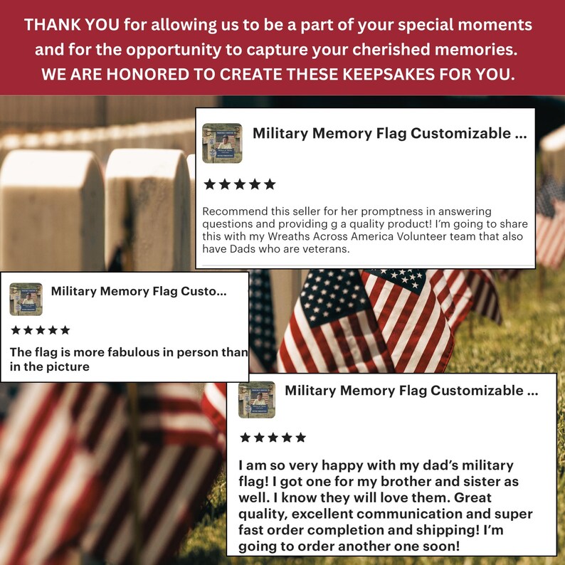 Military Memory Flag Customizable Memorial Tribute Garden Flag Memorial ...