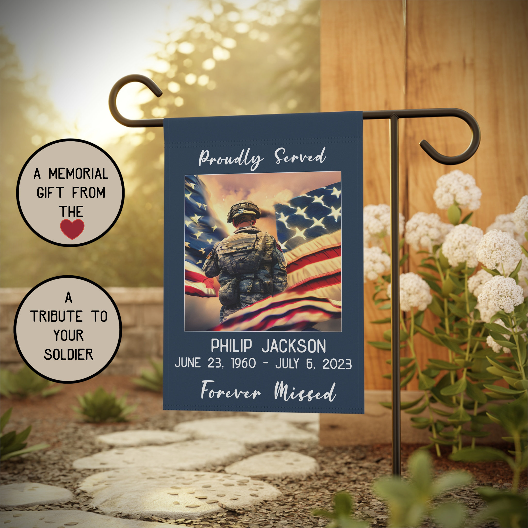 Military Memory Flag Army Memorial Veteran Remembrance Custom - Etsy