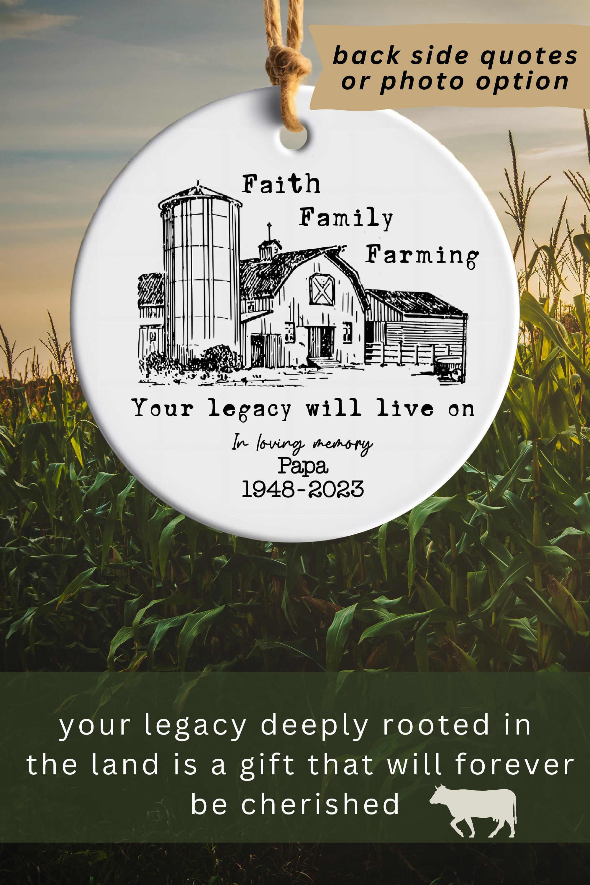 Farming Heaven Memorial Ornament in Memory of A Farmer Farming in ...