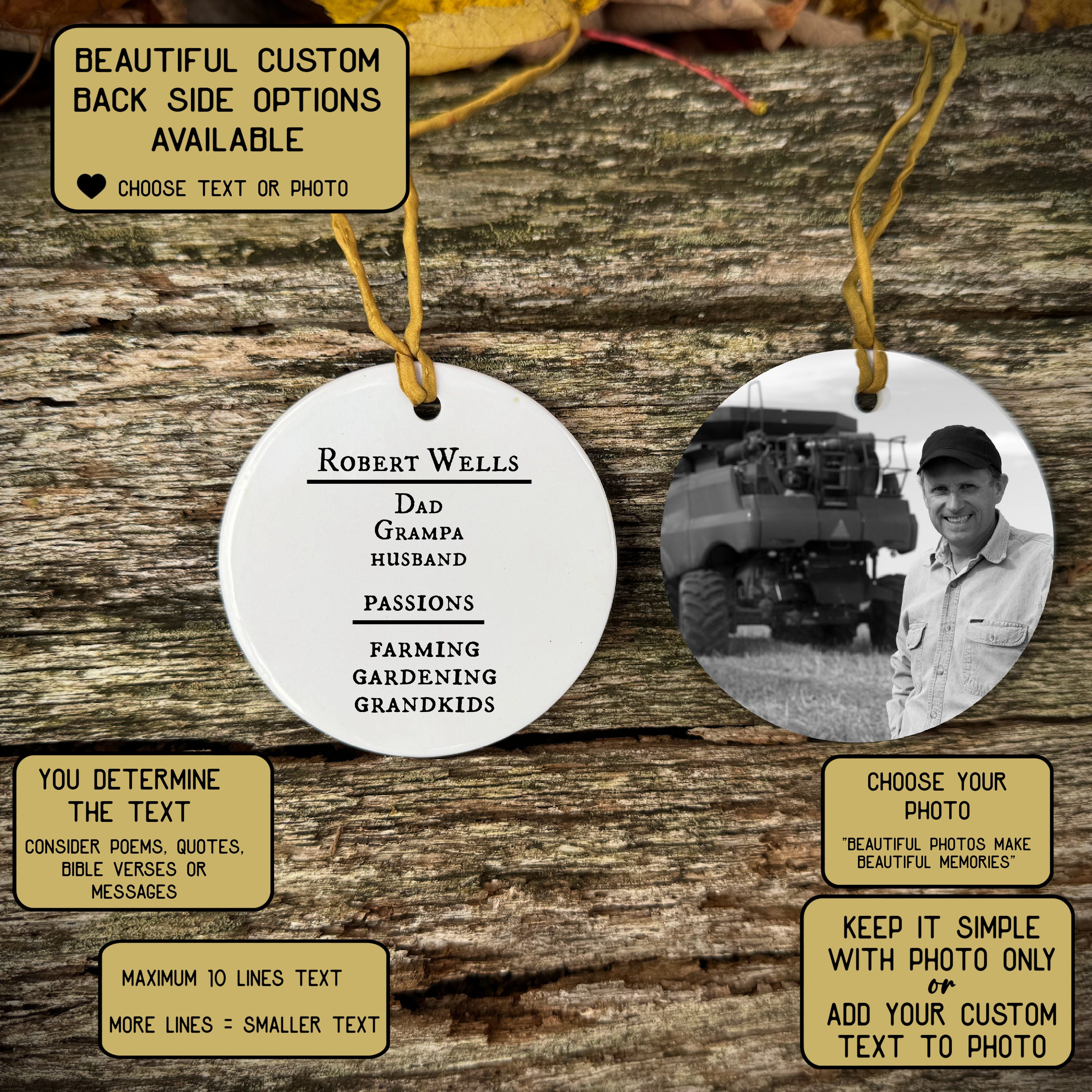 Farming Memorial Tractors in Heaven Memory Loss Gift Photo Memorial ...
