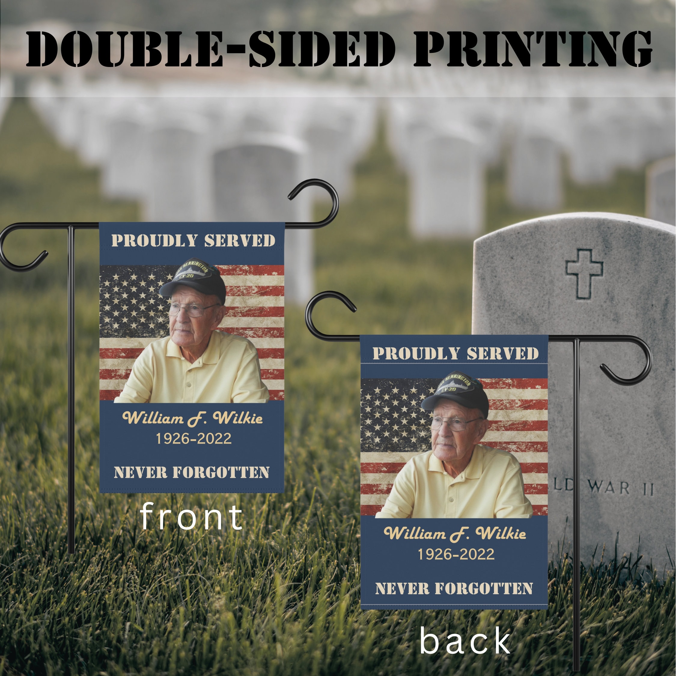Military Memory Flag Customizable Memorial Tribute Garden Flag Memorial ...