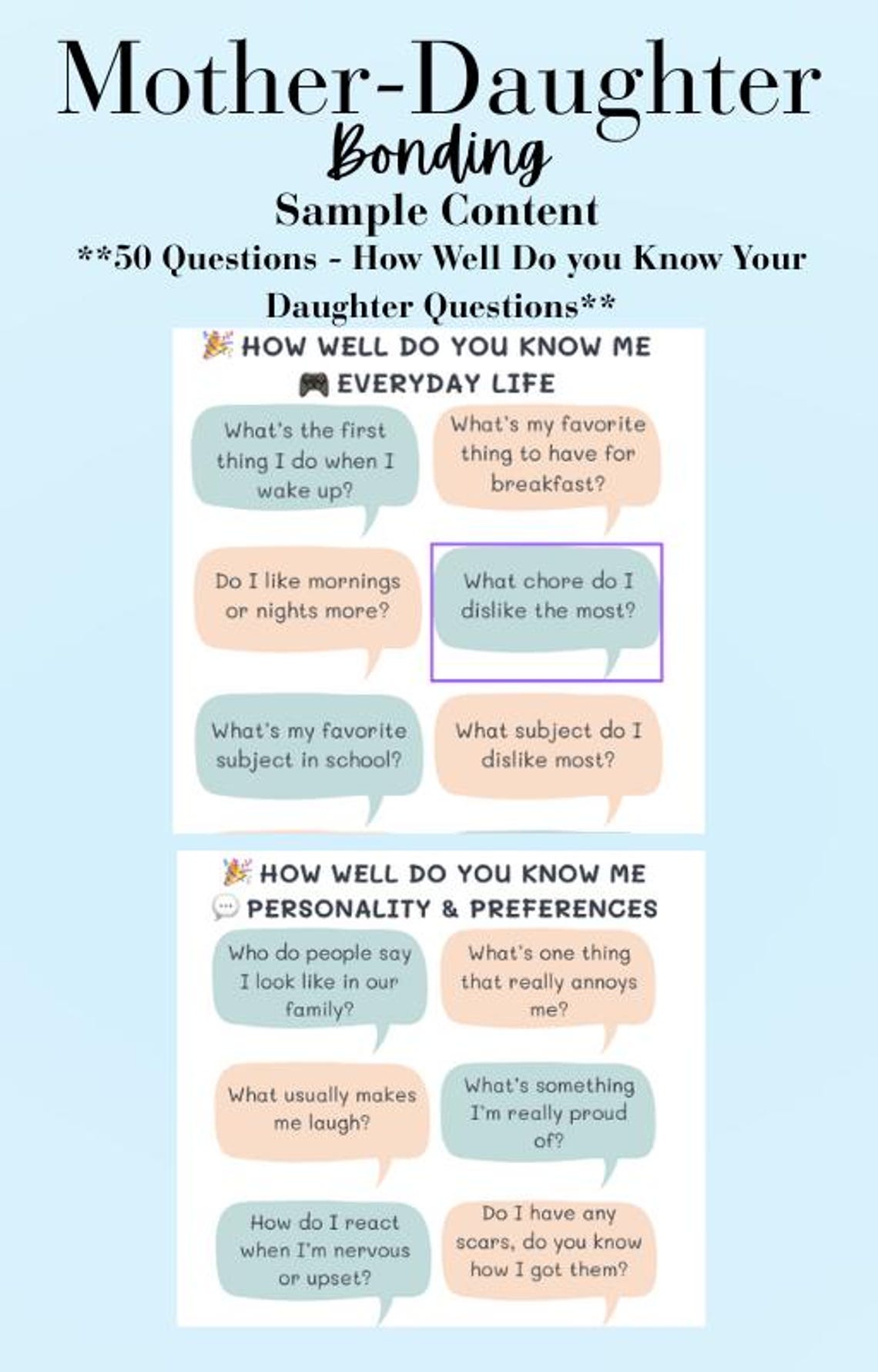 Mother-daughter Bonding Kit: Printable Journal, Challenges, and ...
