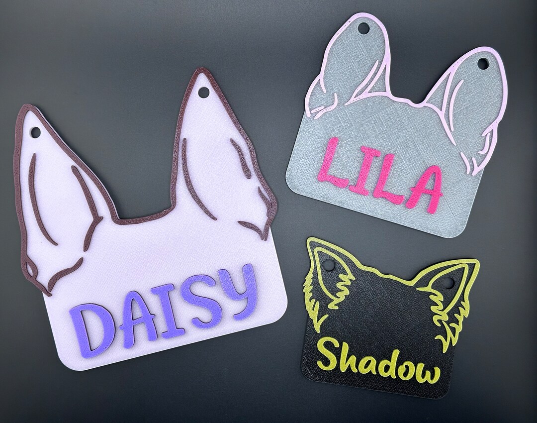Personalized Dog Ears Name Sign: Custom Crate Tag - Etsy