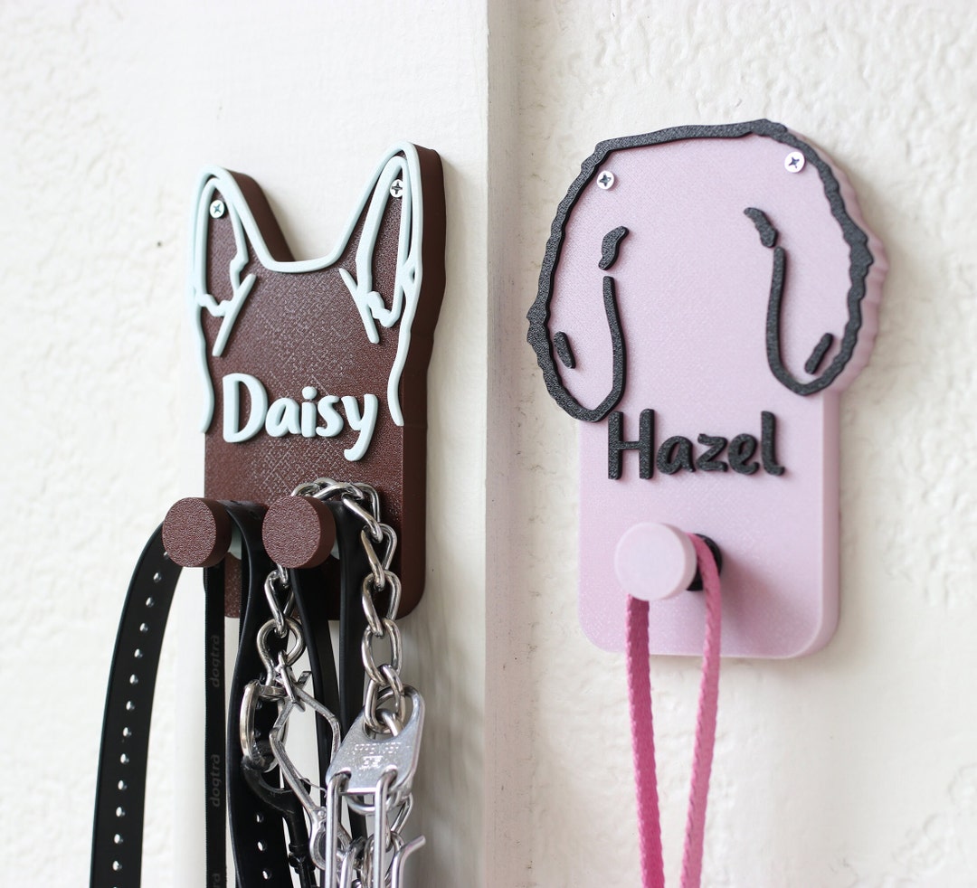 Personalized Dog Leash Holder – Leash Wall Hook With Name, Leash ...