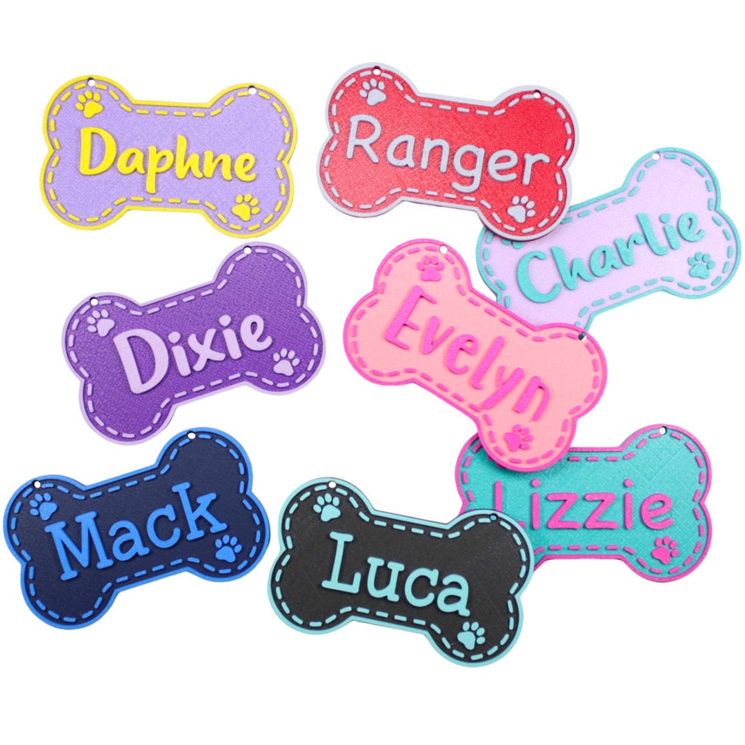 Personalized Dog Bone Name Sign: Custom Crate Kennel Tag - Etsy