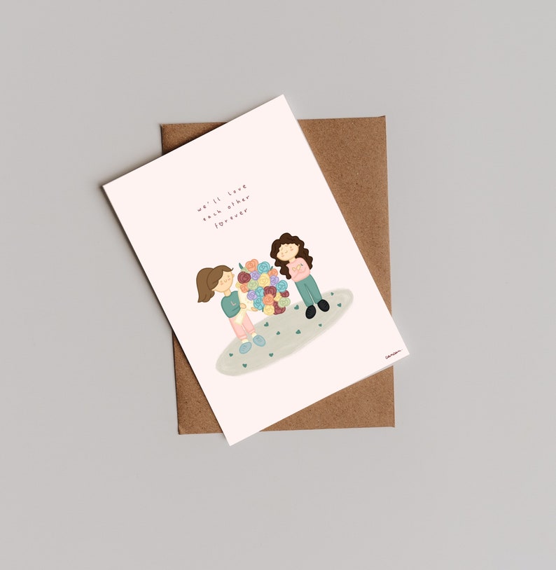 Cute Love Card / Art to Print A3-A4-A5-A6 Formats || DIGITAL DOWNLOAD ...