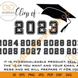 Graduation Cap Bundle Svg,custom Graduate, Class of 2023, 2024, 2025 ...