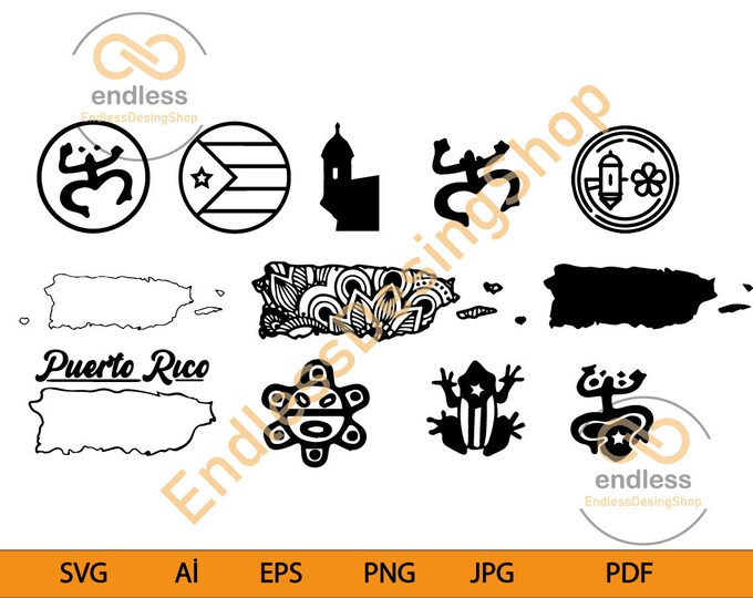 Puerto Rico Bundle Svg, Puerto Rico Png, Taino Svg, Garita Svg, Puerto ...