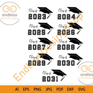 Graduation Cap Bundle Svg,custom Graduate, Class of 2023, 2024, 2025 ...