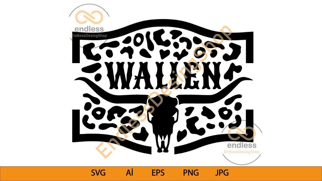 Wallen Bullhead Svg, Retro Wallen Bull Skull PNG, Cowboy Wallen Svg ...