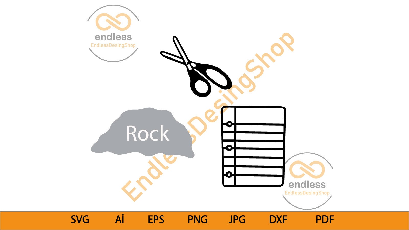 Rock Paper Scissors .svg, .png, and .dxf Cut And/or Clipart Files DIY ...
