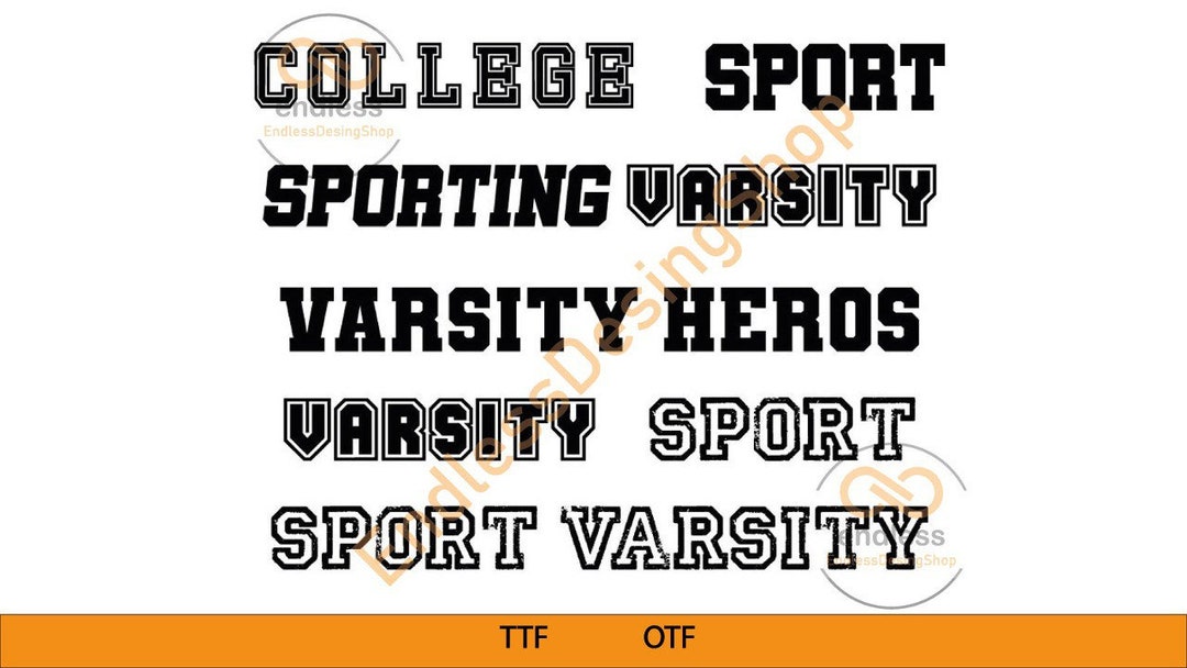 Varsity Fonts TTF OTF Files Varsity Font College Font Sport Font Bundle ...
