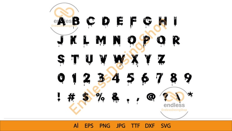 Dripping Font SVG Dripping Alphabet Dripping Cut Files Svg - Etsy