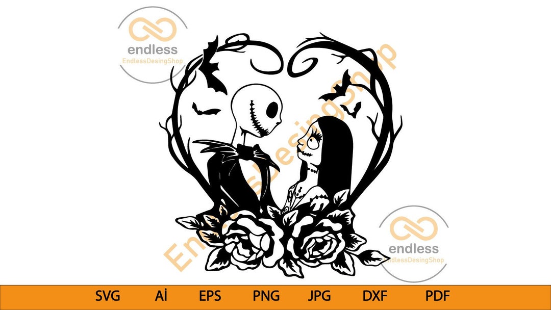 Jack and Sally Svg, Halloween Svg, Jack Skellington Svg, Digital ...