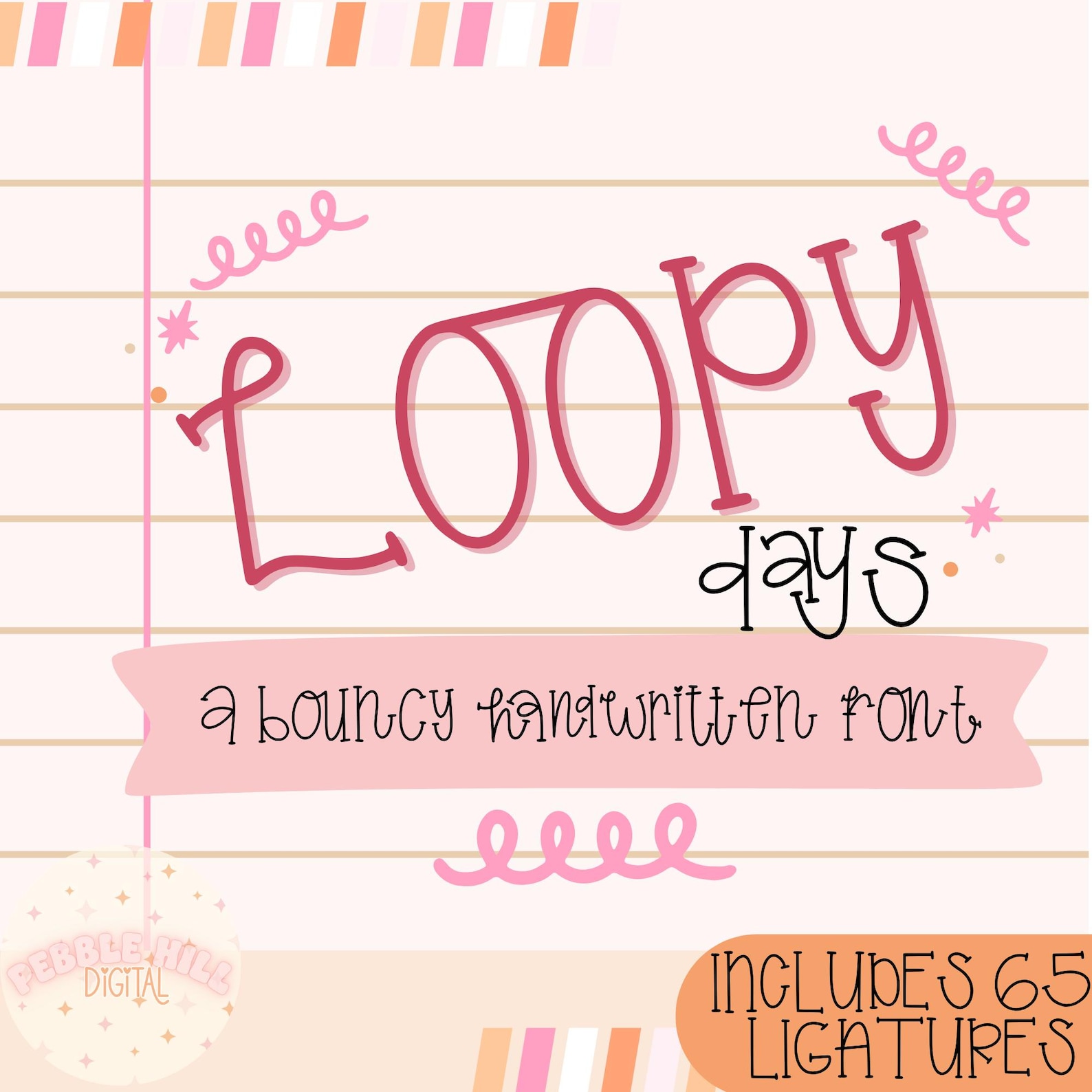 Loopy Days Font, Quirky Handwritten Font, Cute Font, Canva Font, Kid ...