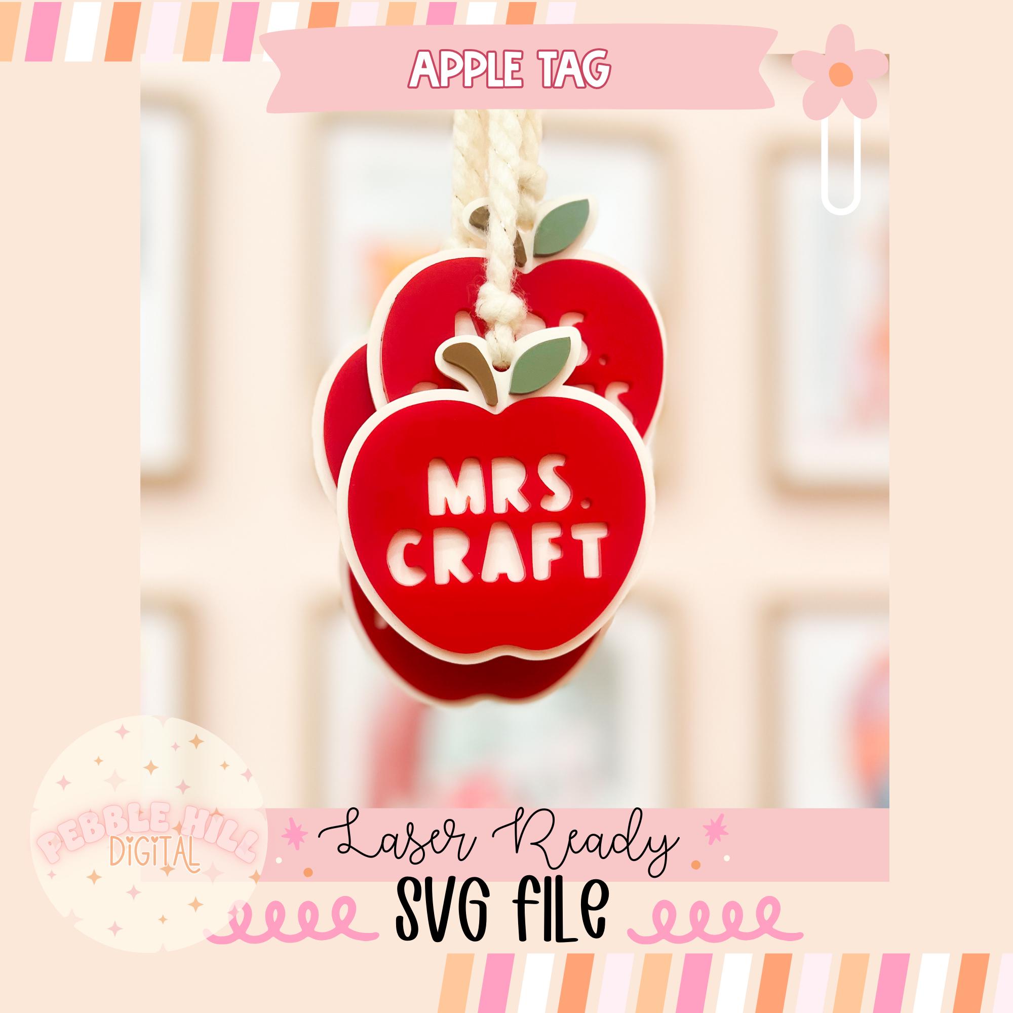 Apple Tag Laser SVG File, School Sign Svg, Kids Laser SVG, First Day of ...