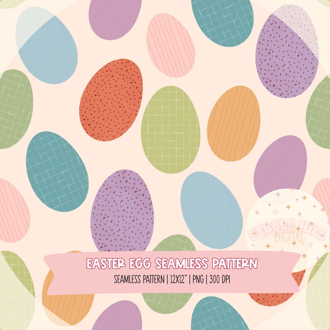 Easter Egg Seamless Pattern, Digital Paper, Digital Download, 300 DPI ...