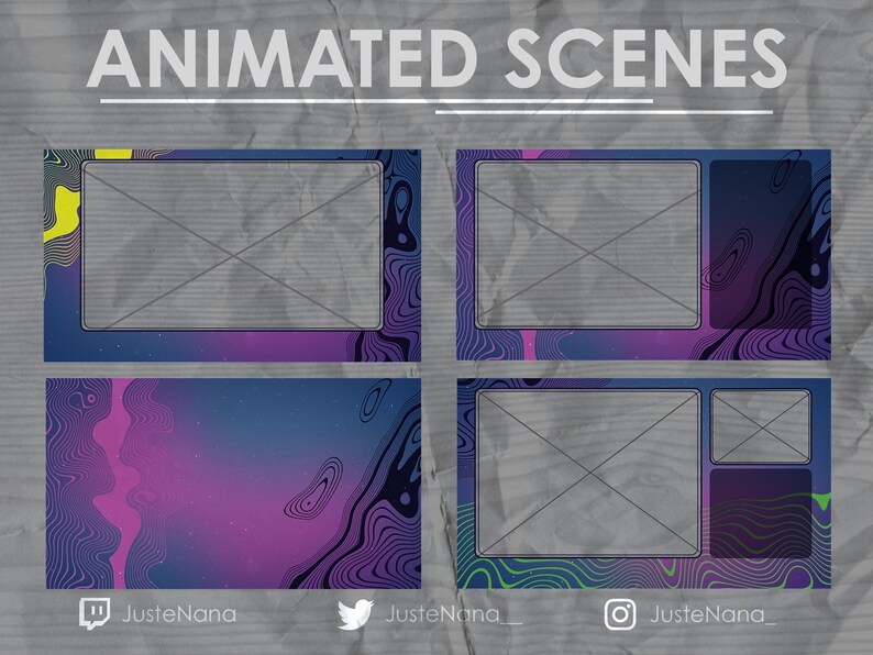 Psychedelic Cat Twitch Stream Pack Twitch Overlay Animated Scenes ...