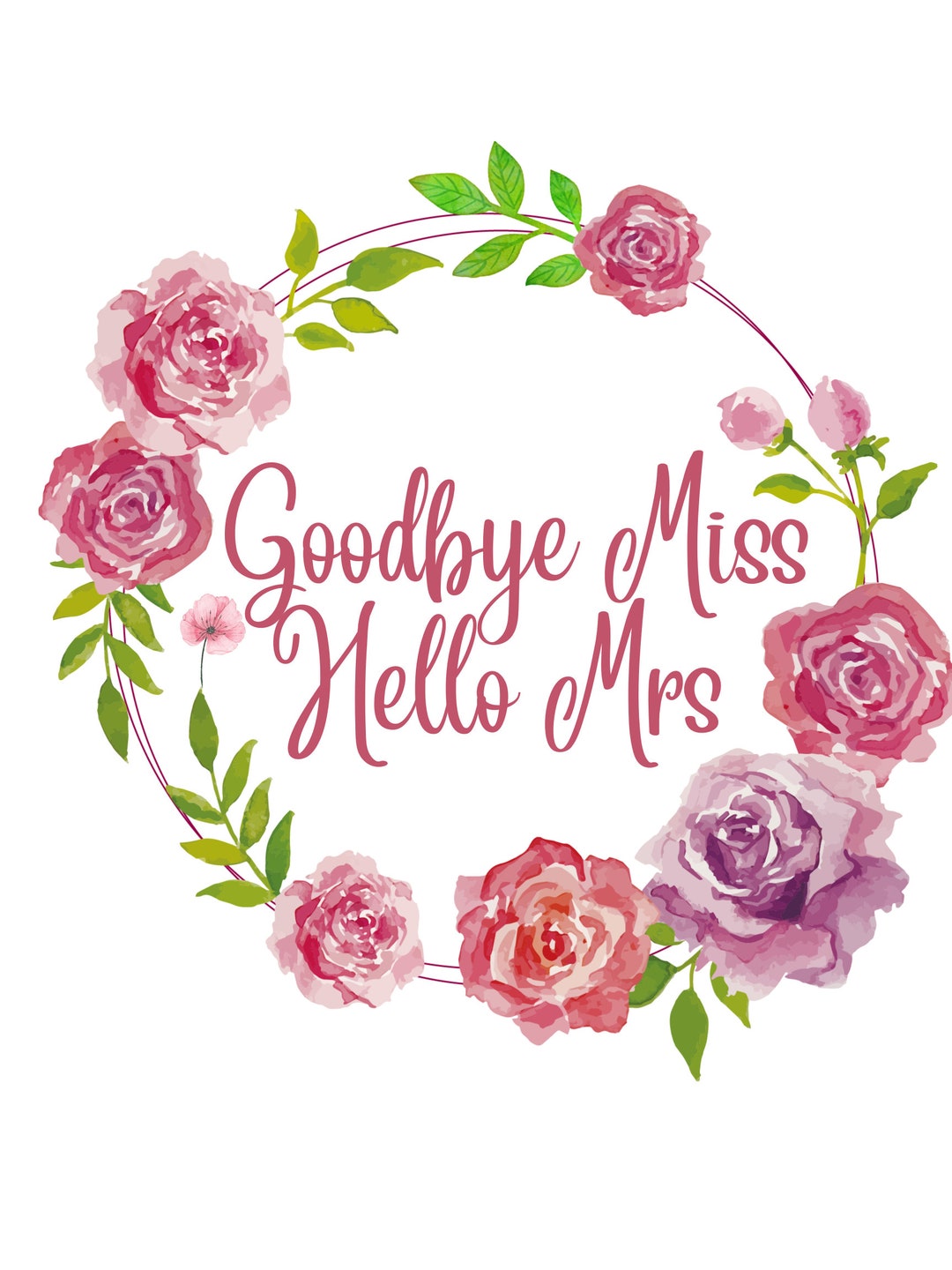 Goodbye Miss Hello Mrs Bachelorette Wall Sticker - Etsy