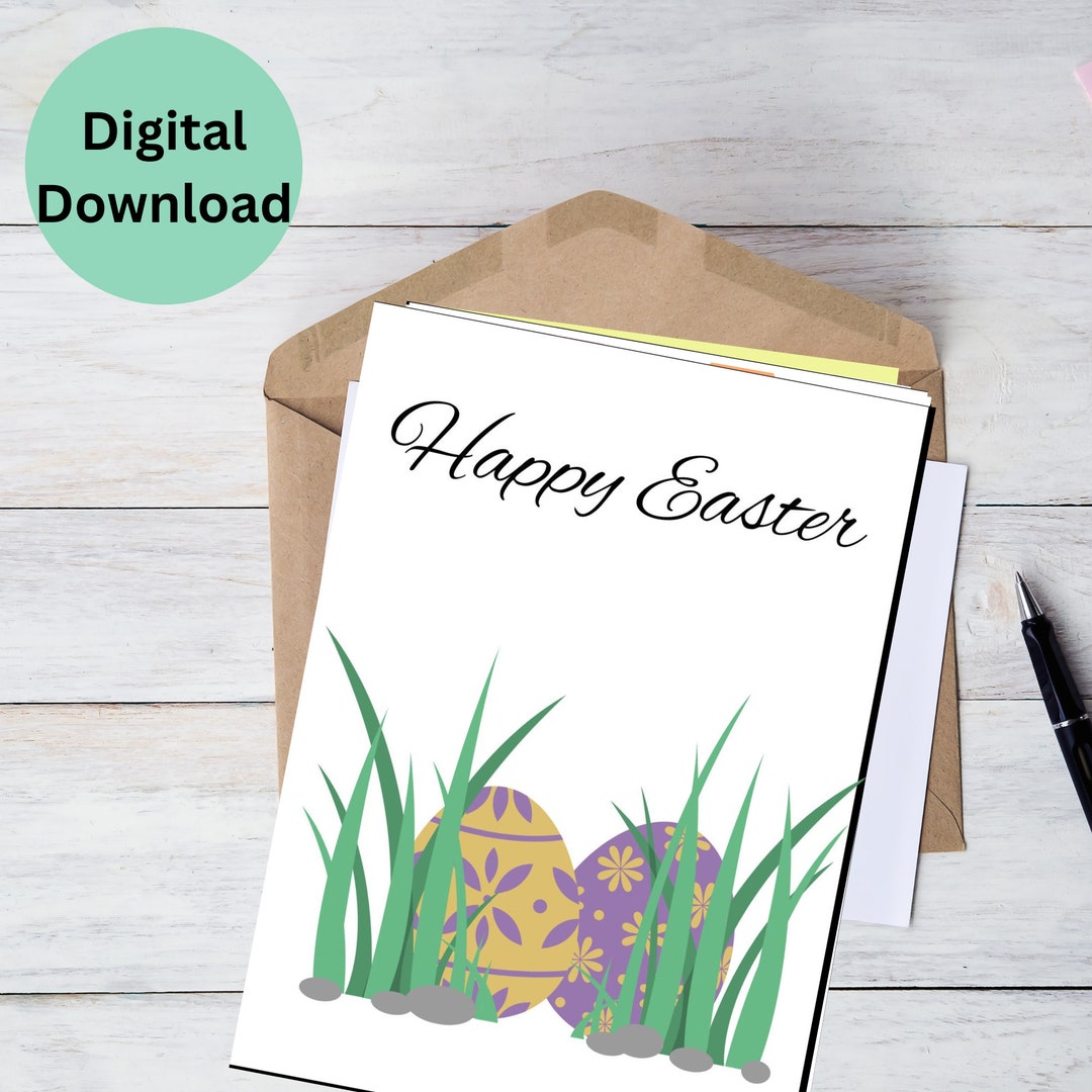 Happy Easter Card, Easter Cards, Printable Easter Cards,instant ...