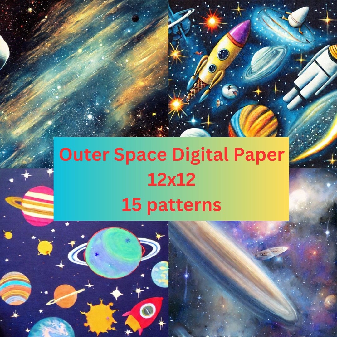 Outer Space Digital Paper - Etsy