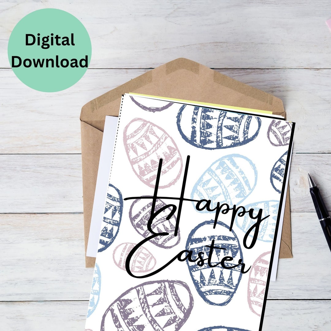 Happy Easter Card,printable Easter Card,instant Download,cheap Card - Etsy