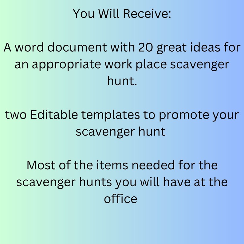 Work Scavenger Hunt - Etsy