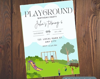 Playground Birthday Party Invitation Digital File Download Invite ...