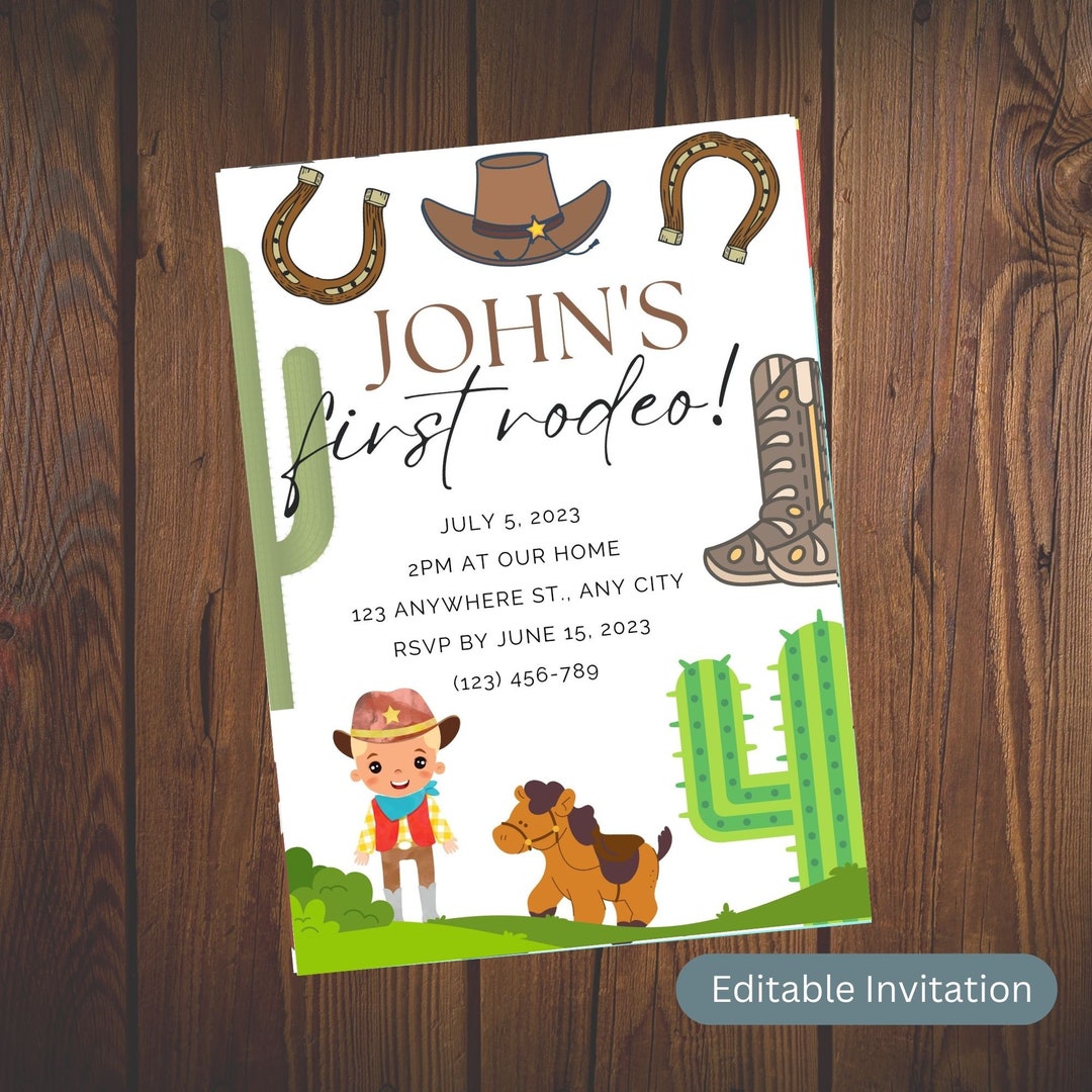 First Rodeo Birthday Invitation - Etsy