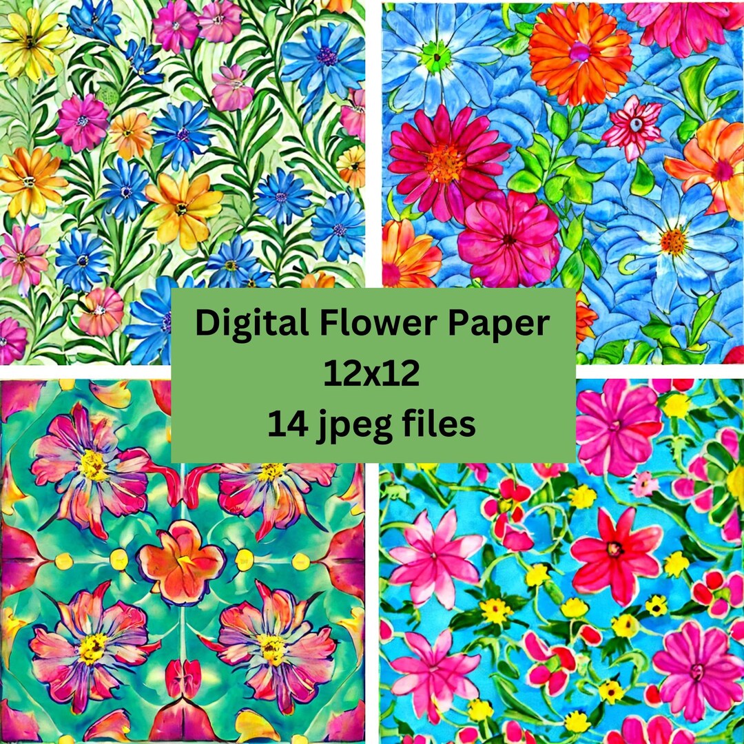 Digital Flower Paper - Etsy