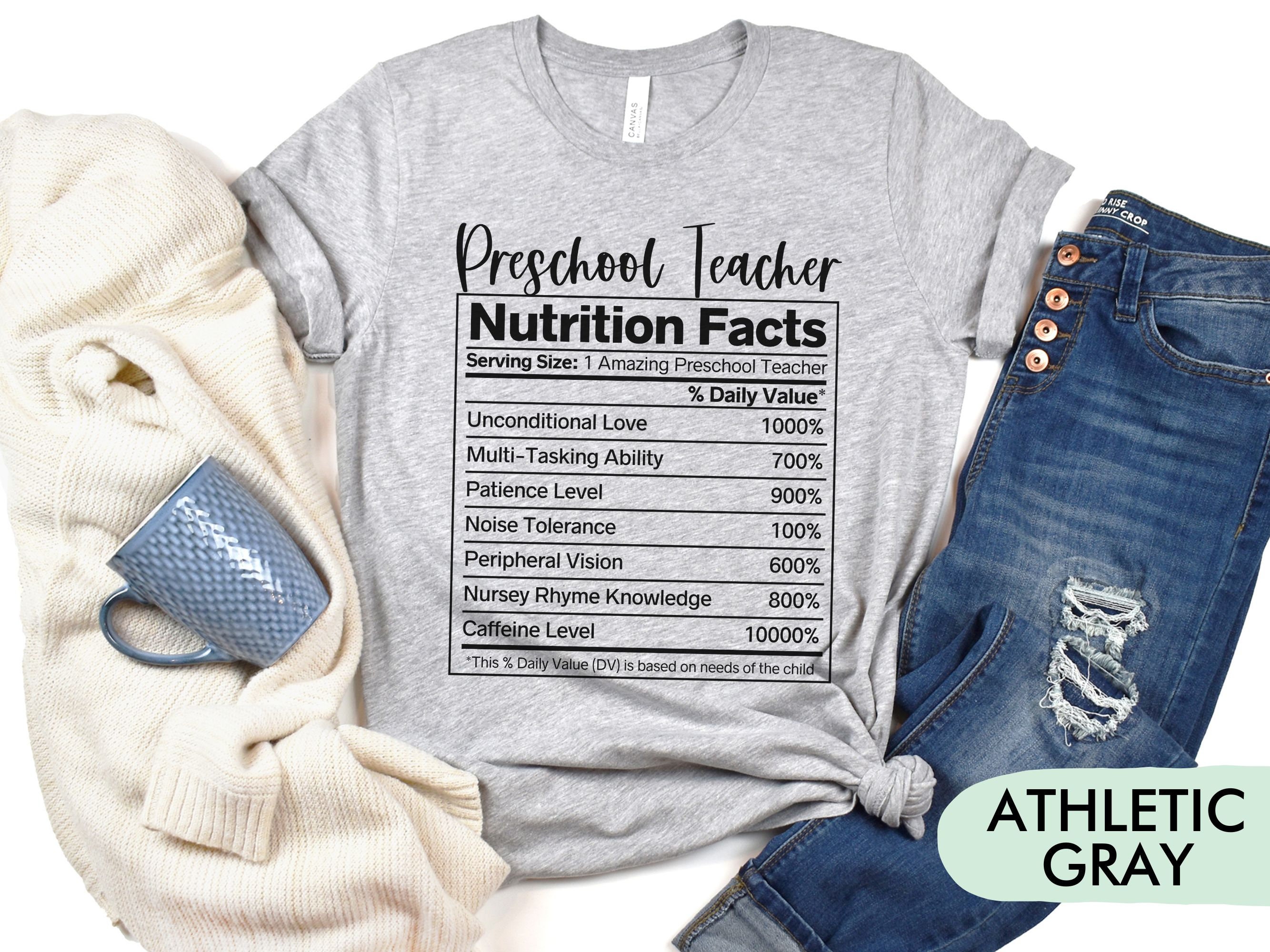 Preschool Nutrition Facts Shirt Preschool Teacher Shirt - Etsy
