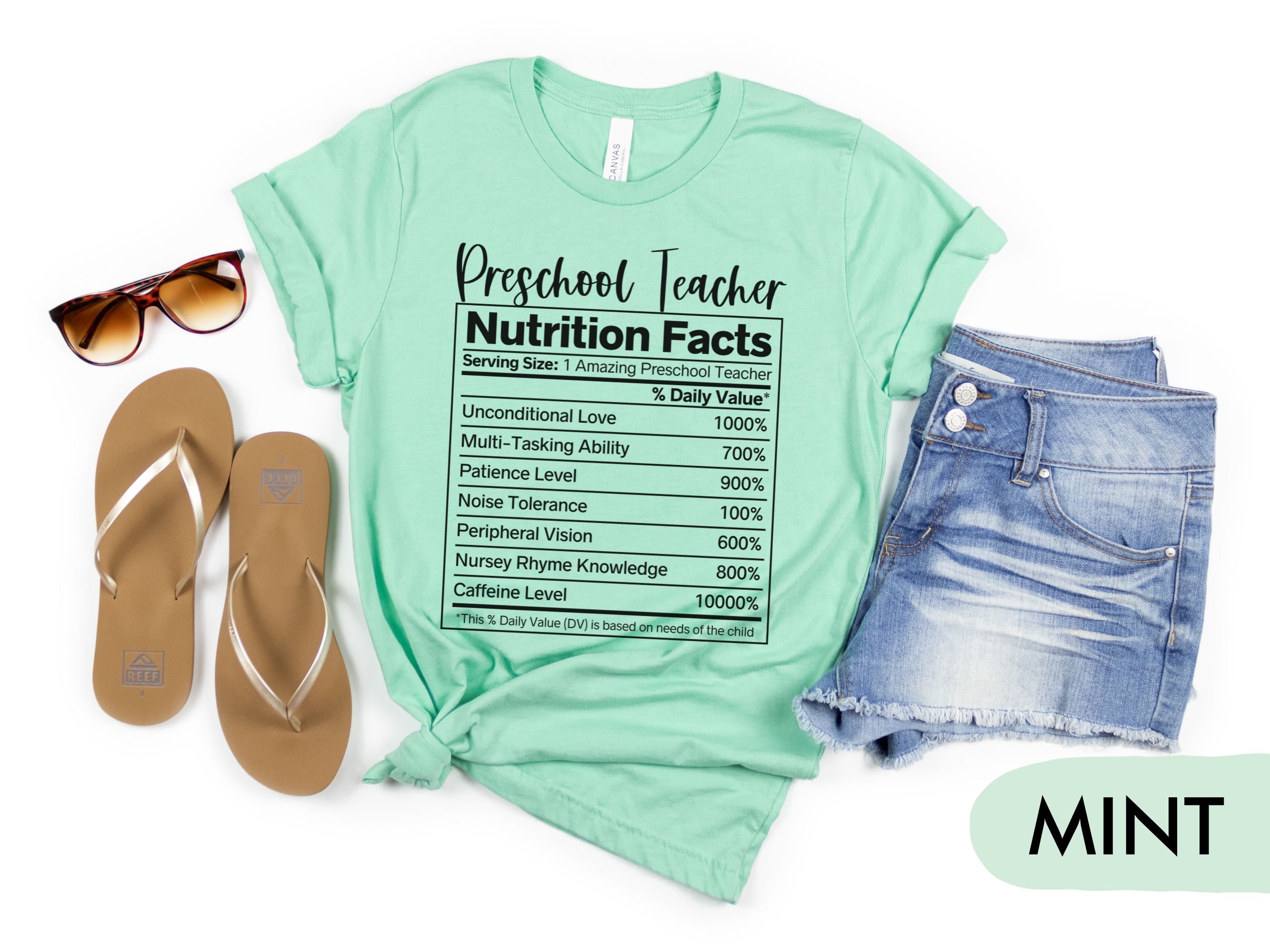 Preschool Nutrition Facts Shirt Preschool Teacher Shirt - Etsy