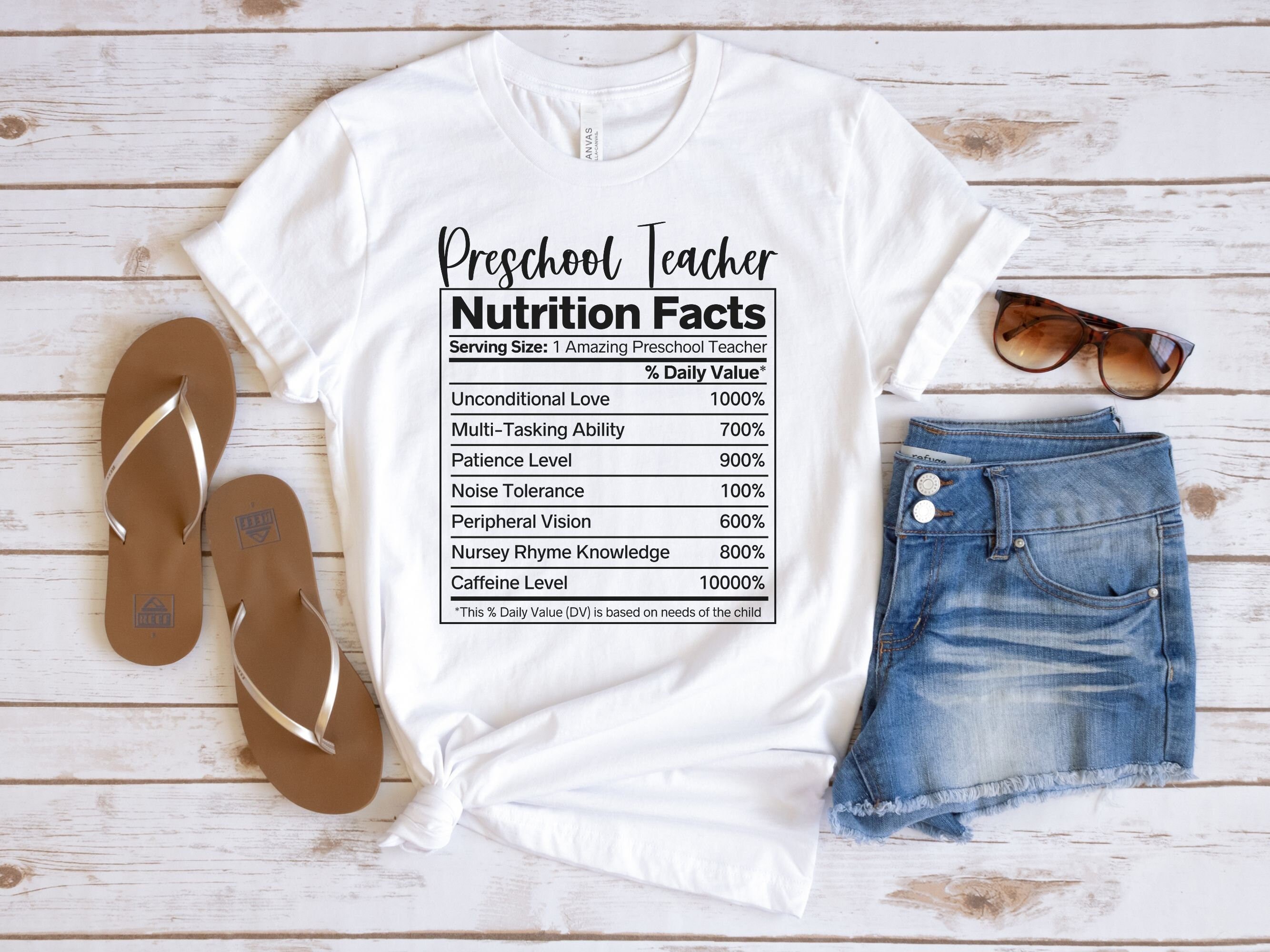Preschool Nutrition Facts Shirt Preschool Teacher Shirt - Etsy