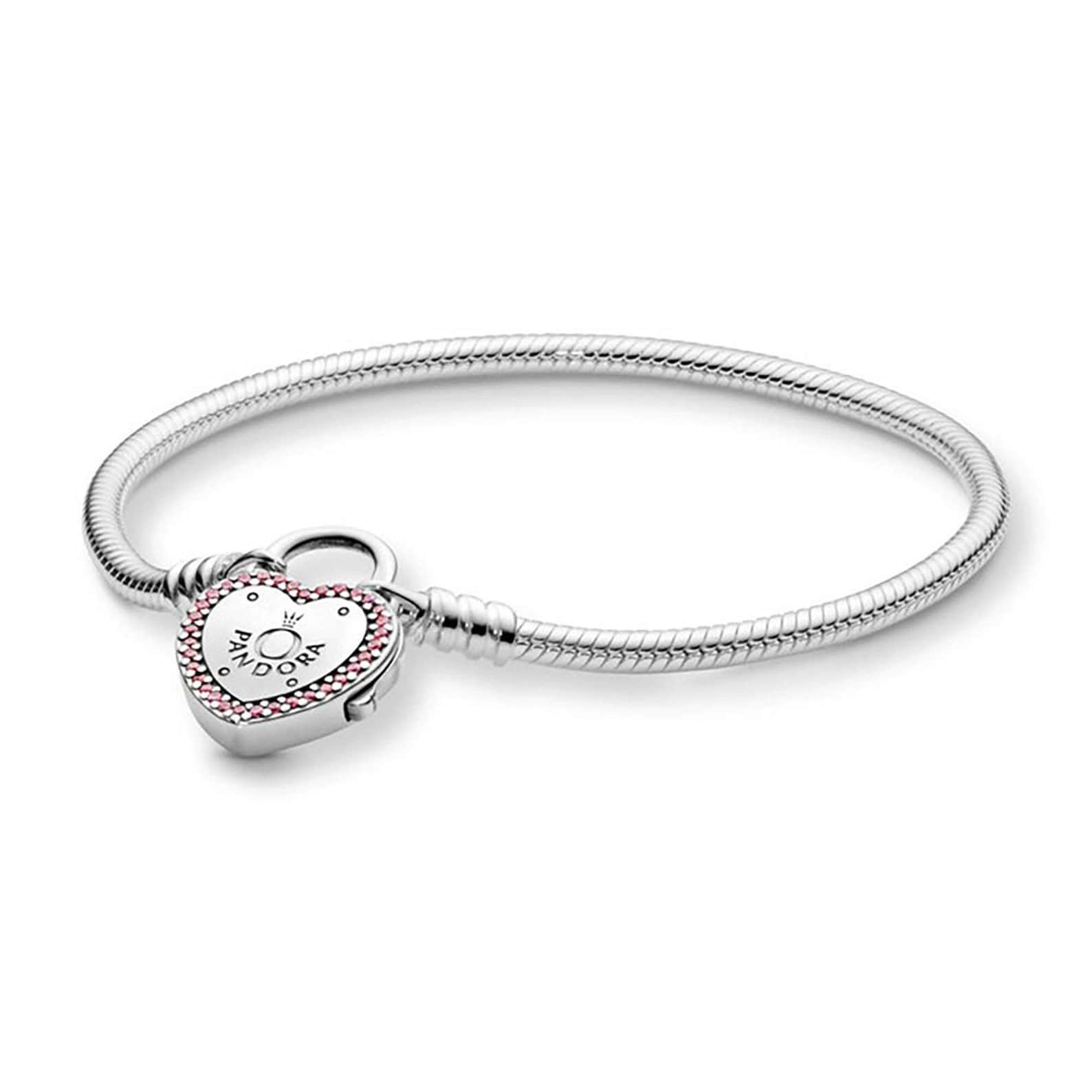 Pandora Bracelet Heart Lock Braceletpandora Charm Sterling - Etsy