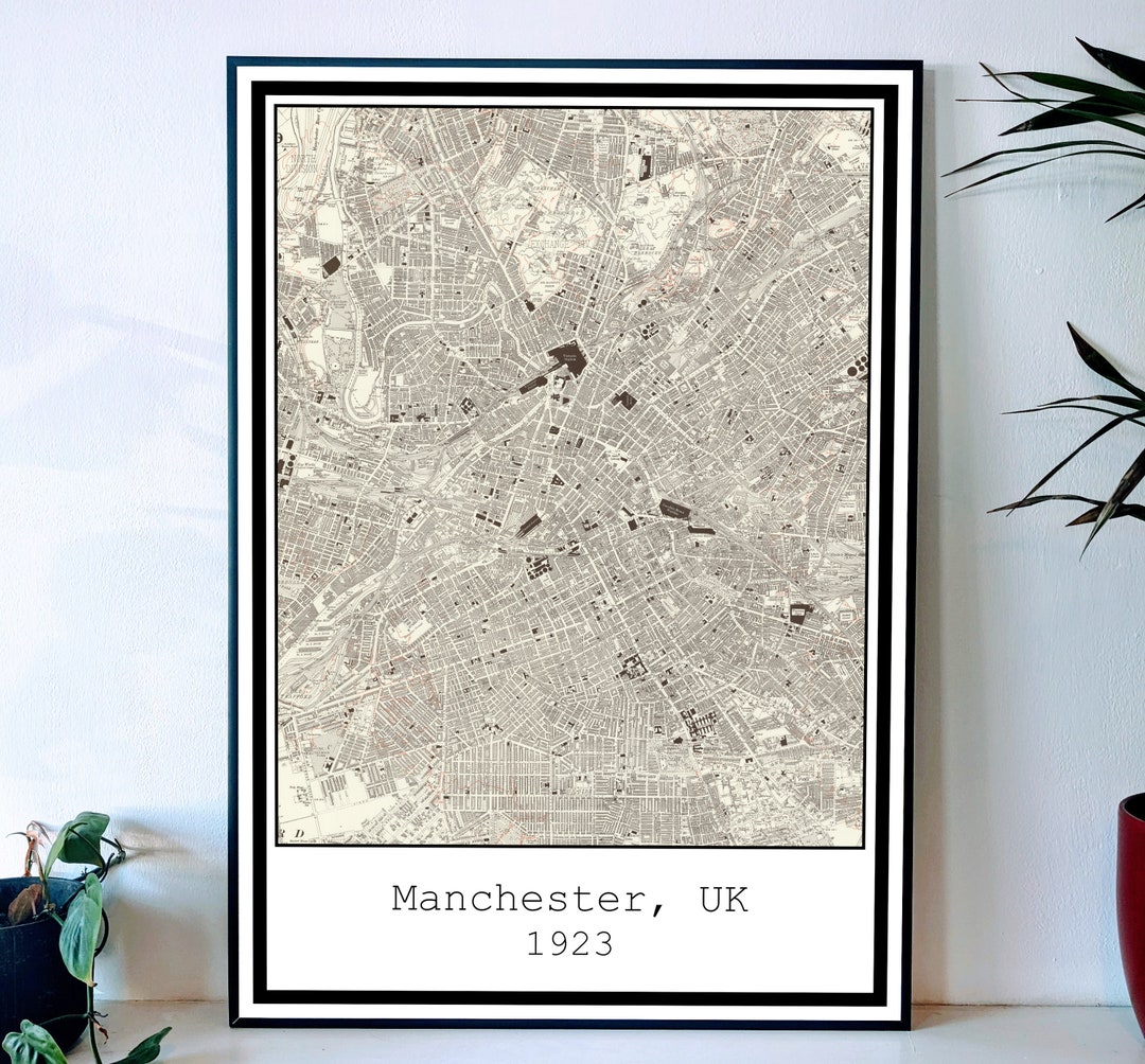 Manchester 1923 Map Old Map of Manchester Poster Map of - Etsy