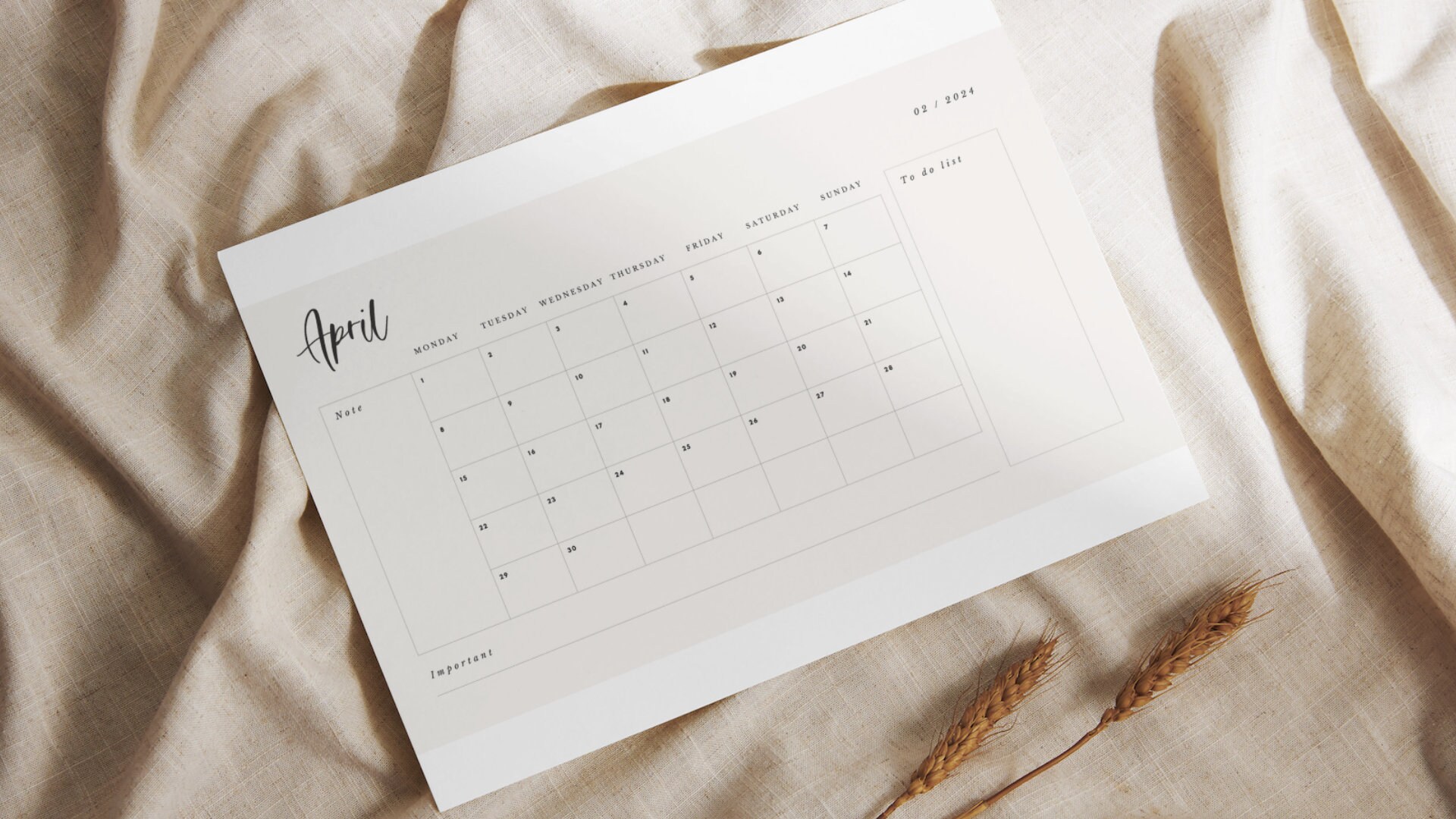 Printable Calendar 2024 ,monthly Planner 2024,minimalist Calendar, A4 ...