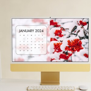 Modern Minimal January 2024 Calendar Desktop Wallpaper,unique Design ...